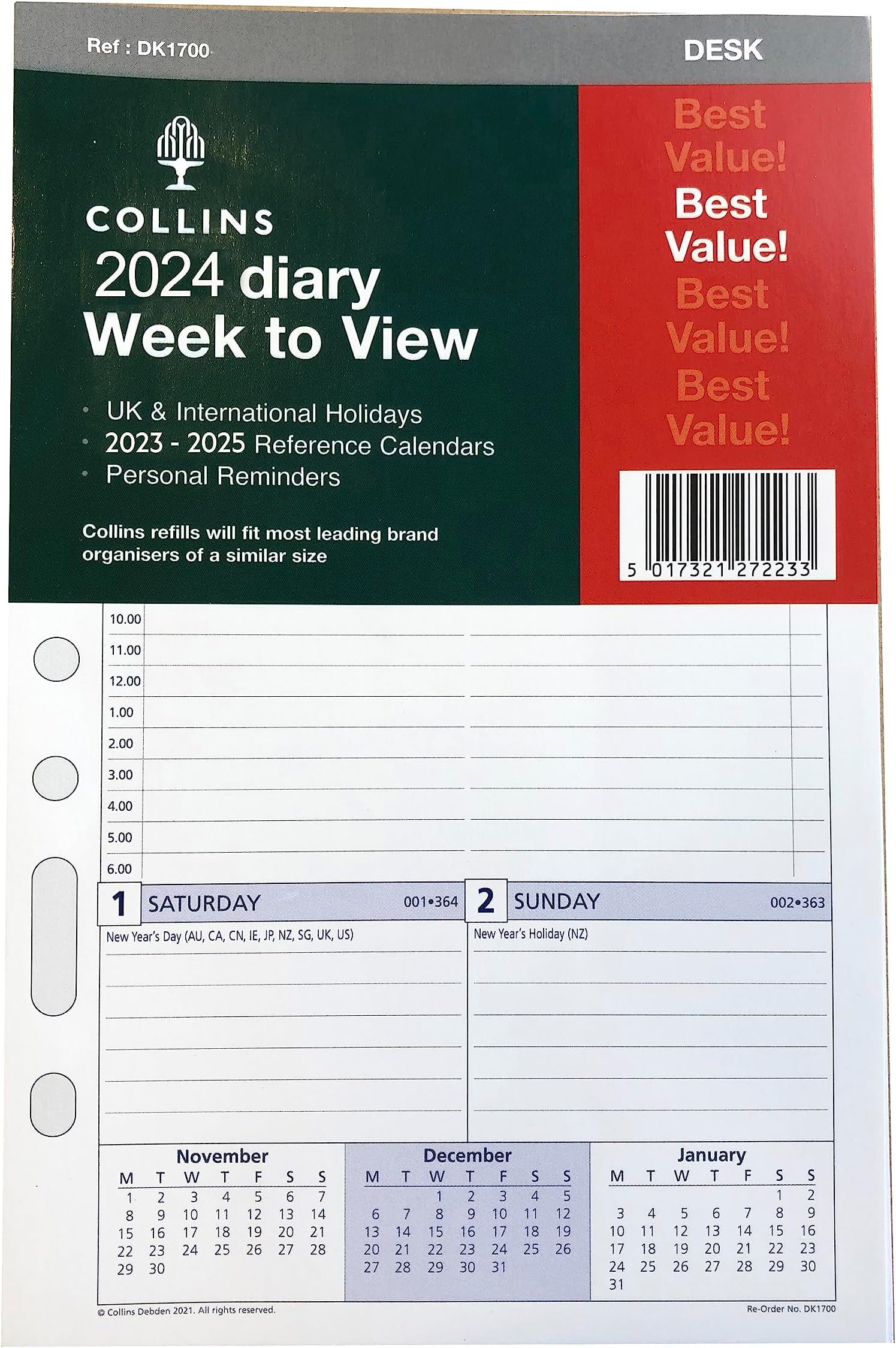 2025 Senator (13 month) Pocket Diary Insert/Refill - Week to View ...