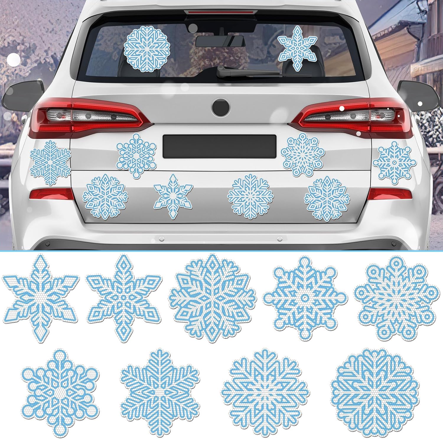 Amazon.com: Snowflakes Magnets, JULMELON 22pcs Reflective Christmas ...