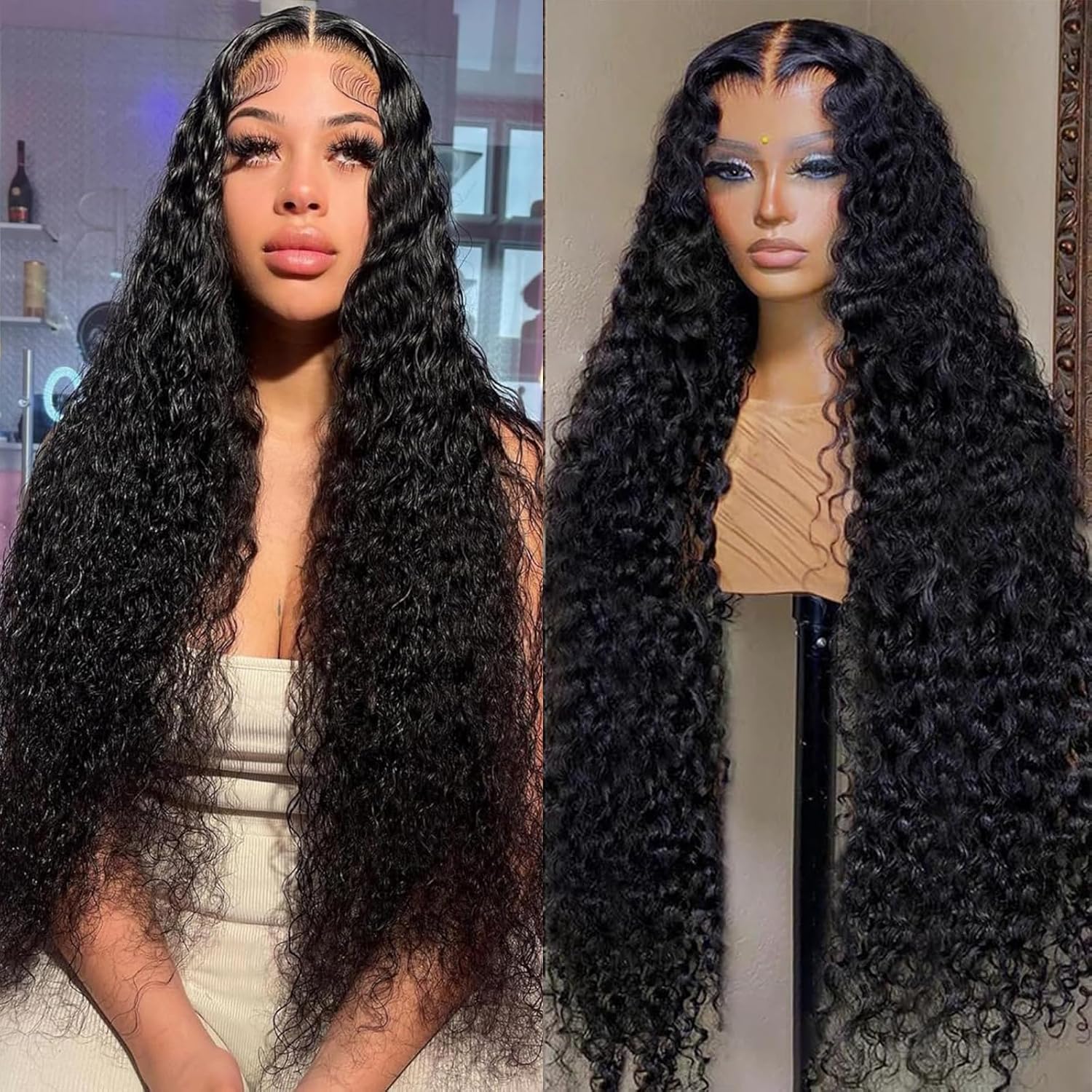 Amazon.com : LOVEVOL 32 Inch Lace Front Wigs Human Hair Water Wave ...