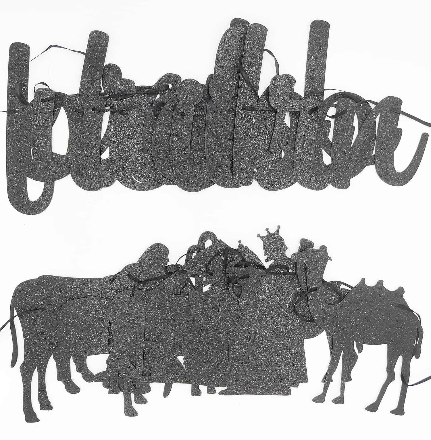 Snapklik.com : Black Glitter For Unto Us A Child Is Born Banner And ...