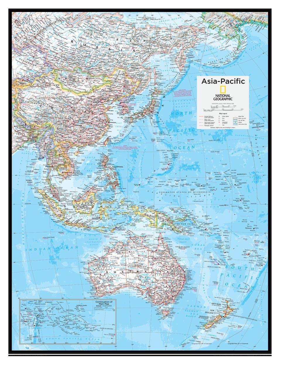 National Geographic: Asia-Pacific Wall Map - 20 x 26 inches - Paper ...
