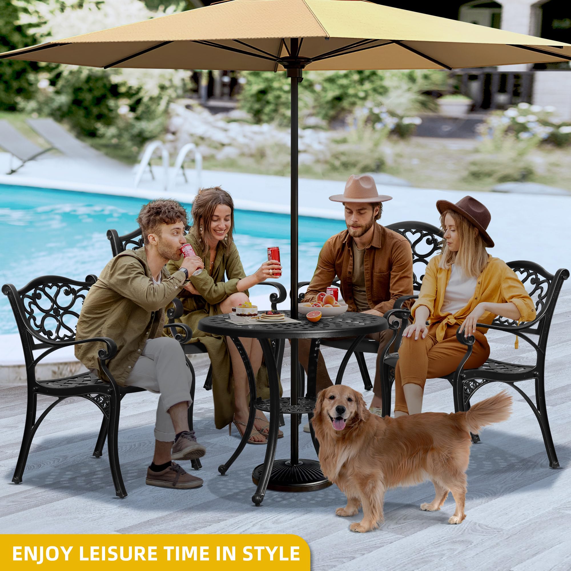 Snapklik.com : DWVO 30 Inches Round Patio Dining Table