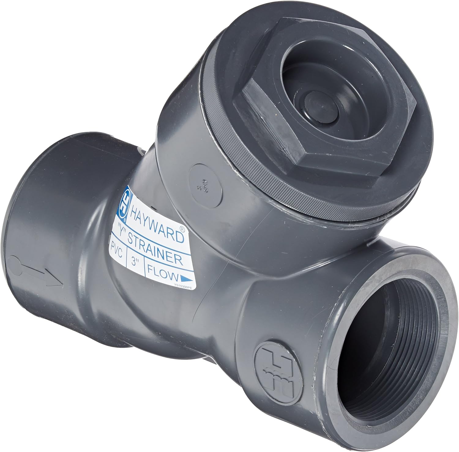 Hayward YS10300T 3-Inch Threaded PVC Y-Strainer with FPM O-Ring Seals ...