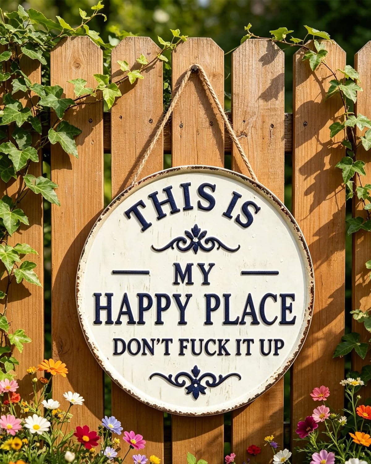 Amazon.com: Happy Place – Vintage Statement Metal Sign “This Is My ...