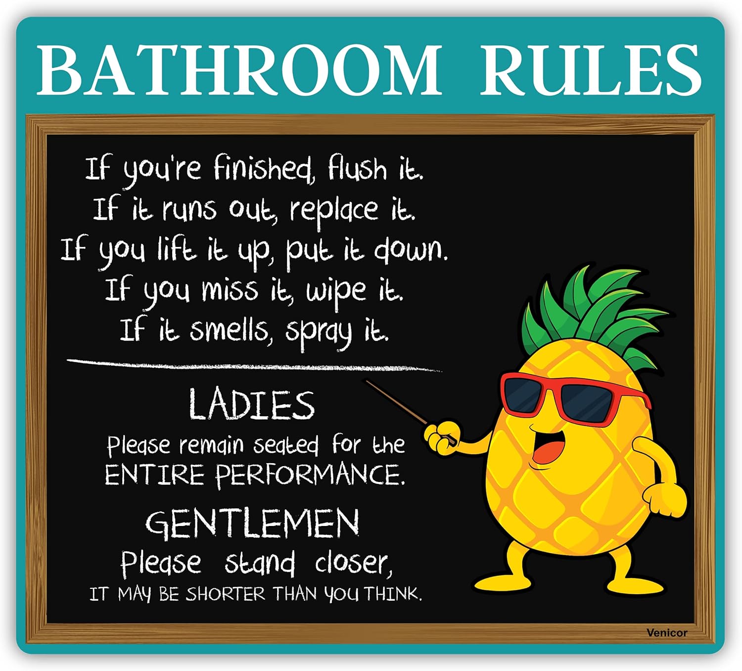 Amazon.com: Venicor Pineapple Bathroom Decor - 12x13 Inches - Aluminum ...