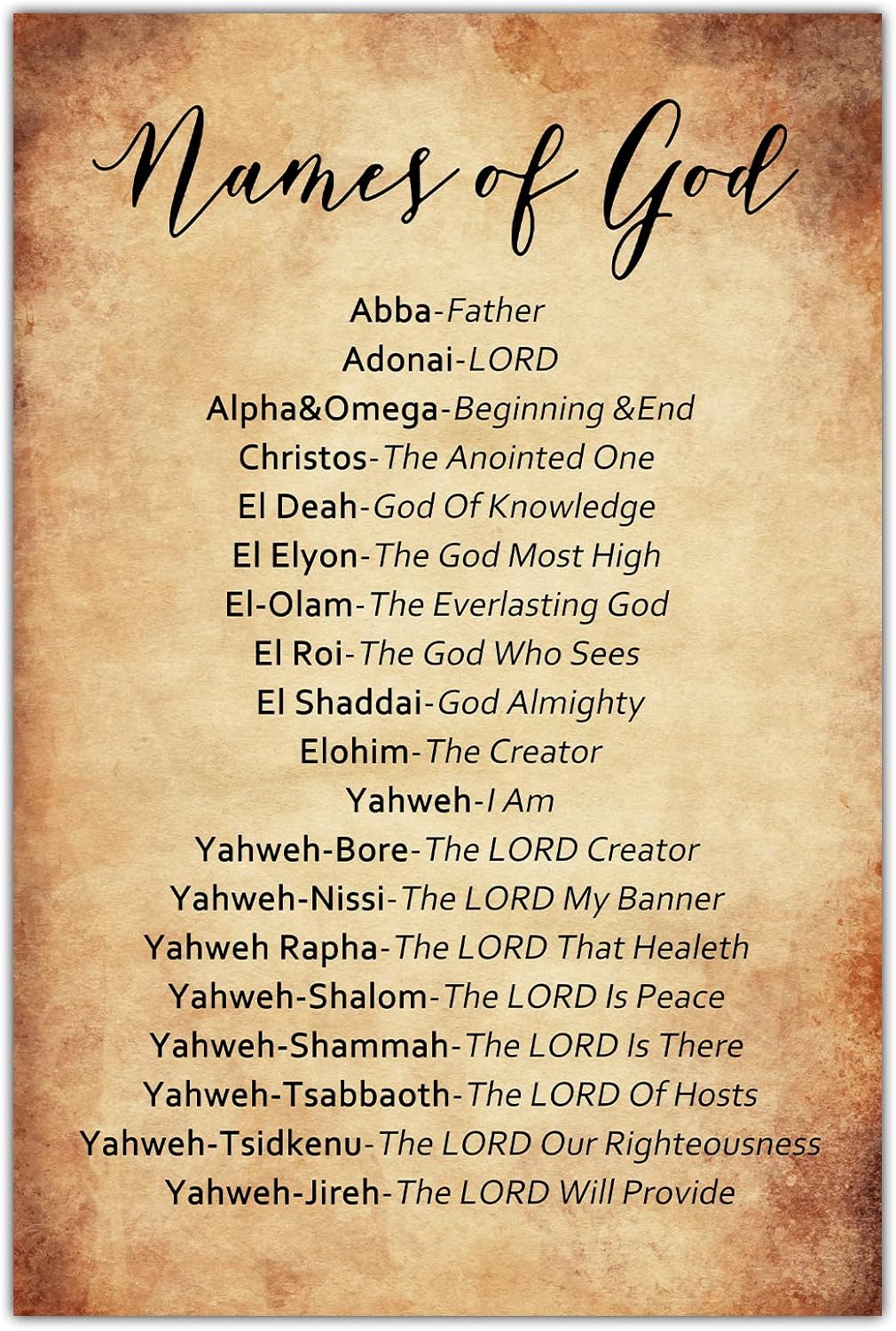 Names of God Bible Scripture Wall Decor Christian Australia | Ubuy