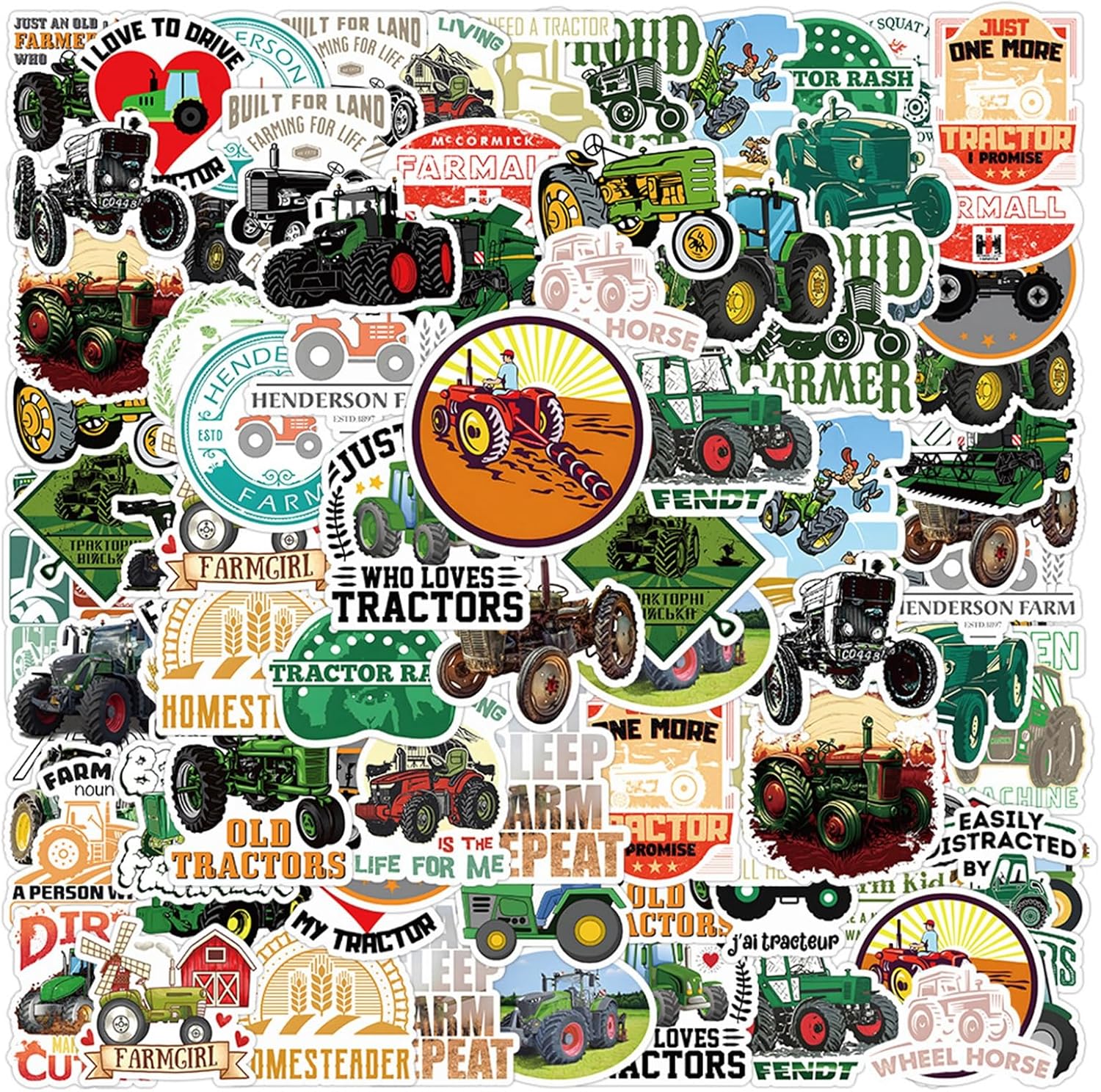 Amazon.com: Roadoor 50Pcs Retro Tractor Stickers for Water Bottles ...
