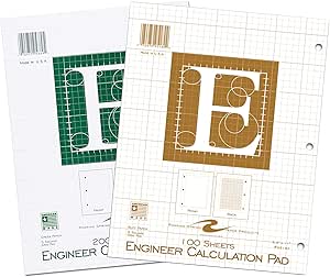 Amazon.com : Roaring Spring 5x5 Grid Buff & Green Paper Engineering Pad ...