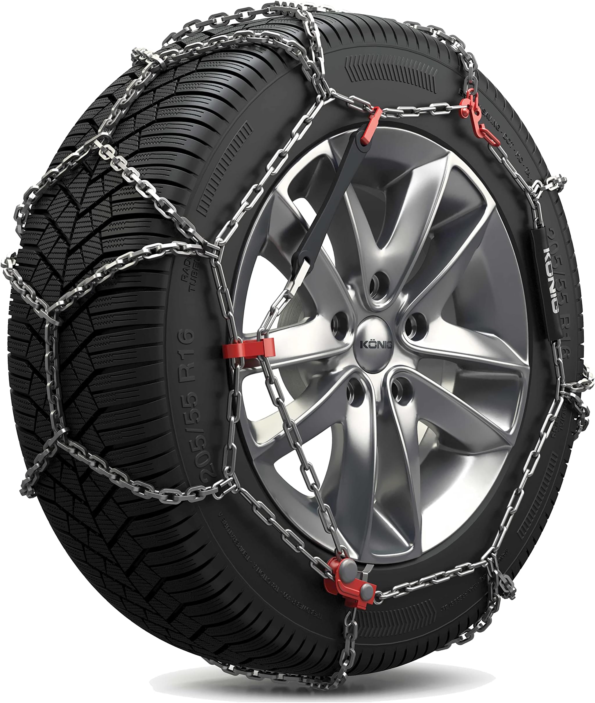 RD9 - Metal Snow Chains mm, Size No. 130, Set of 2 with Gloves Included ...