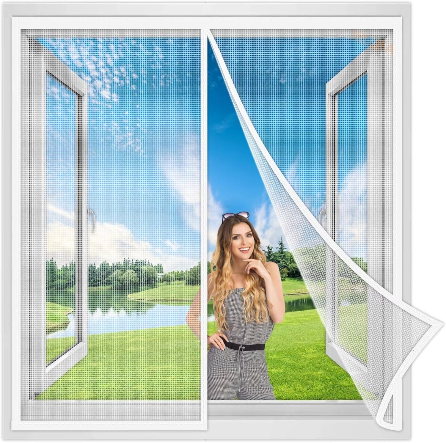Magnetic Fly Screen Balcony Window 170 x 140 cm, Anti Mosquito Insect ...