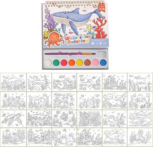 Amazon.com: Watercolor Coloring Paper Set for Kids&Adults Beginners ...
