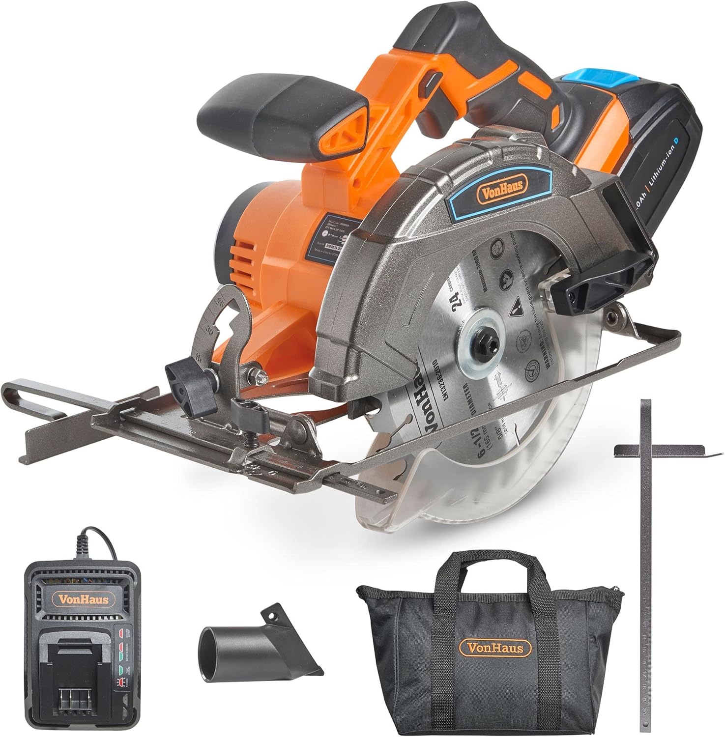 VonHaus Cordless Circular Saw with 3.0Ah Li-ion 20V MAX Battery ...