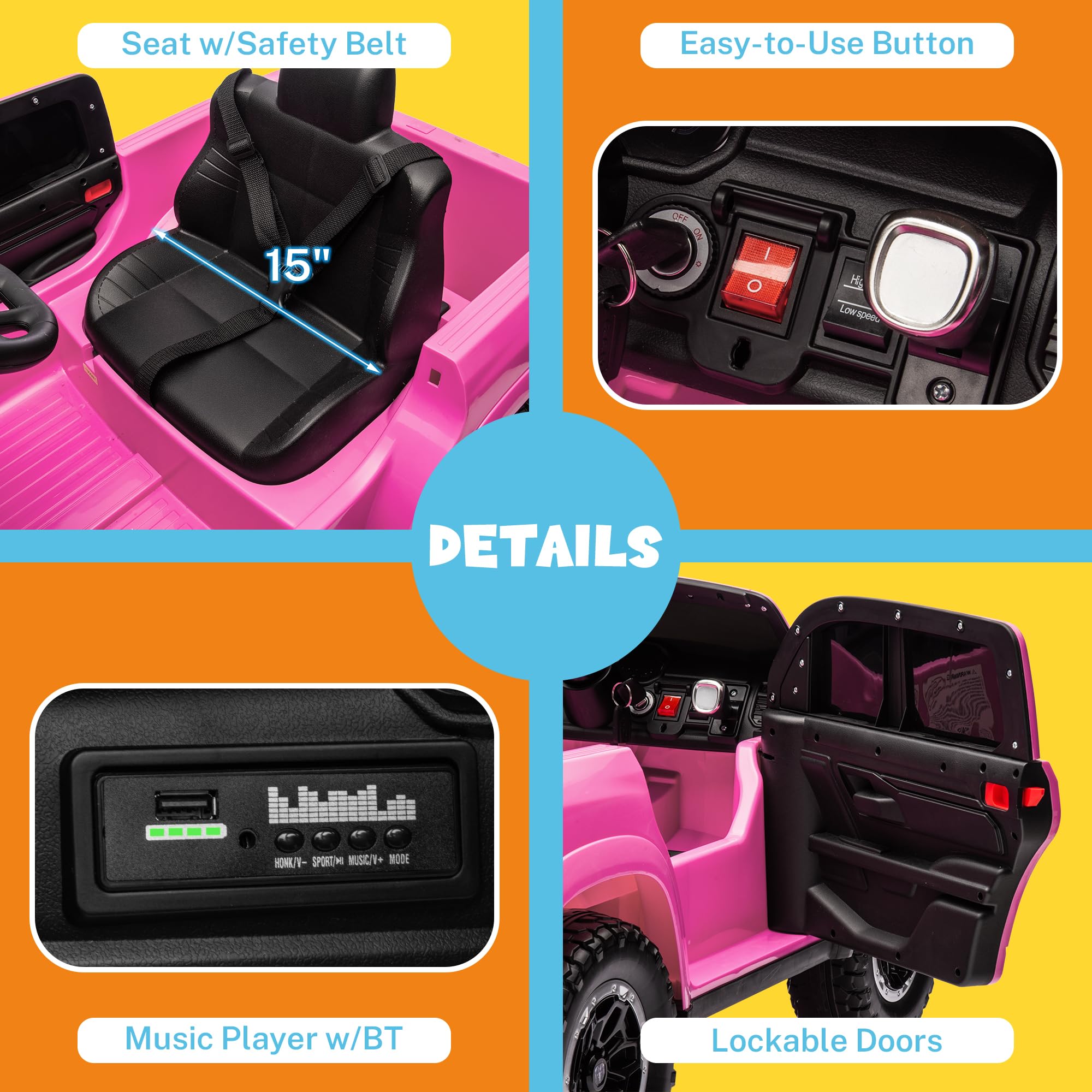 Snapklik.com : ENYOPRO 12V Ram 1500 Electric Ride On Truck For Kids ...