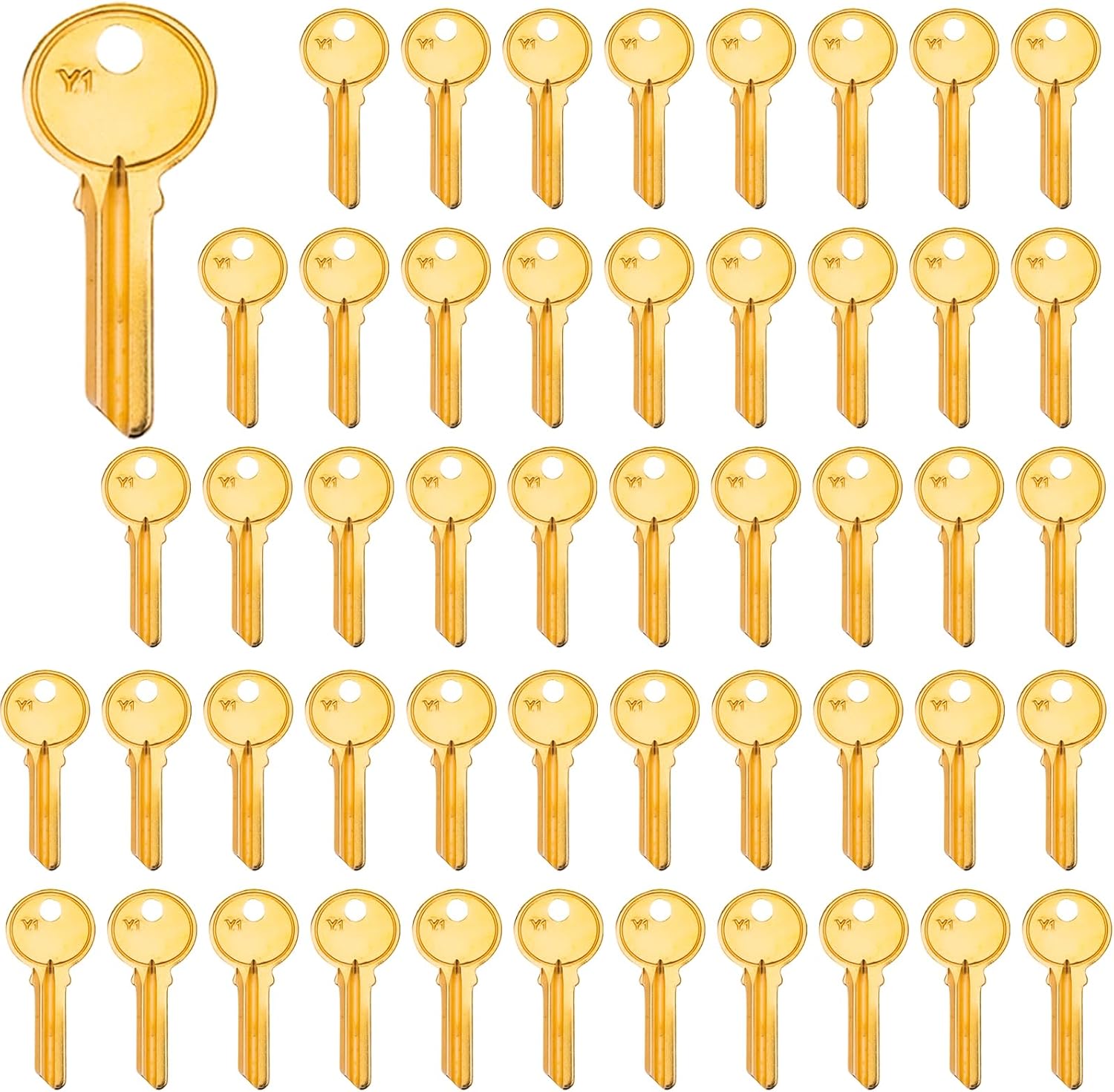 Brass Finish Key Blanks, Y1 Uncut Blank Keys, 5YA1 Key Blanks Pack of ...