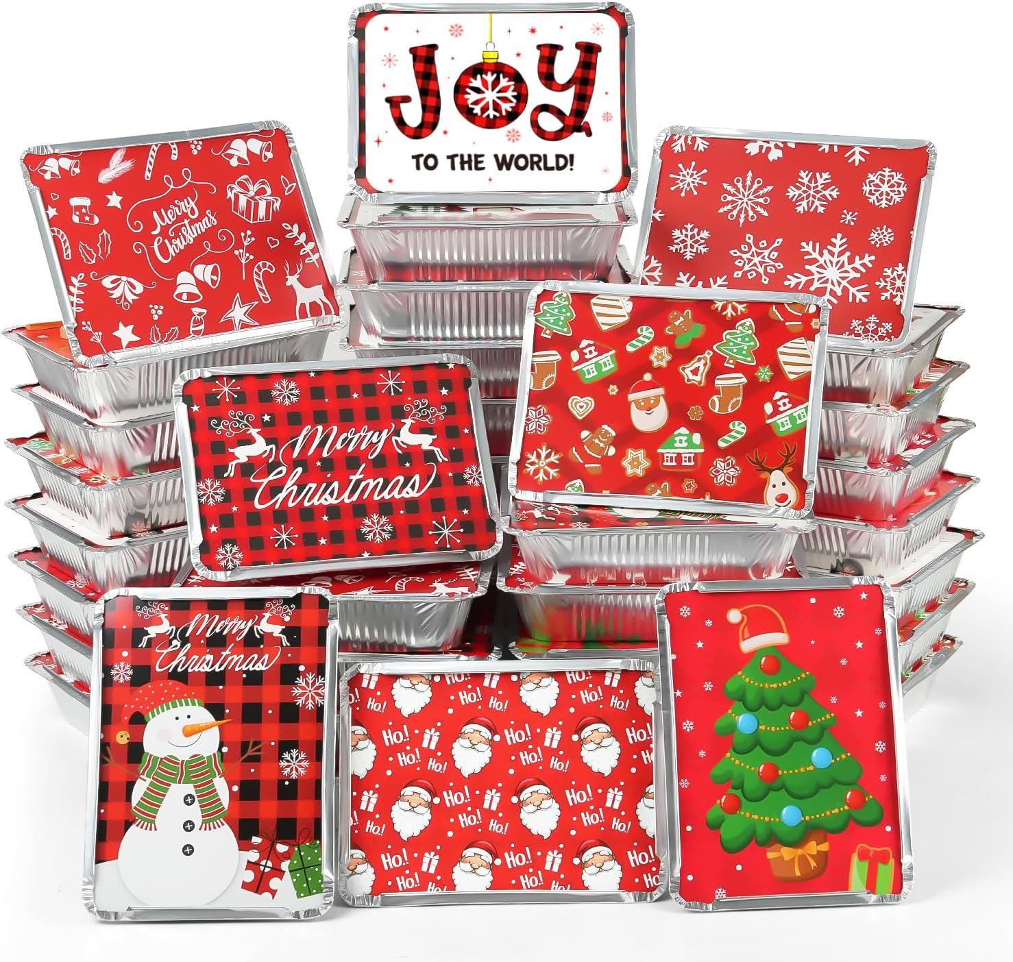 Amazon.com: ZMLM Christmas Foil Containers with Lids: 36 PCS ...