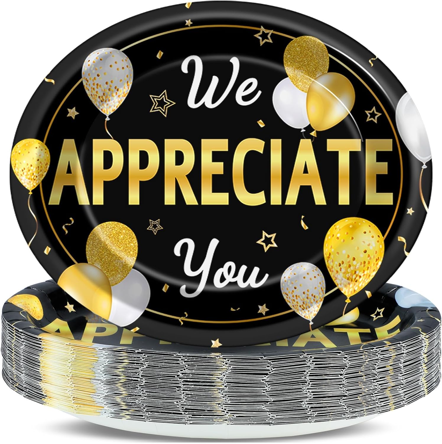 Amazon.com: 50 Pcs We Appreciate You Party Plates Thank You Plates CNA ...