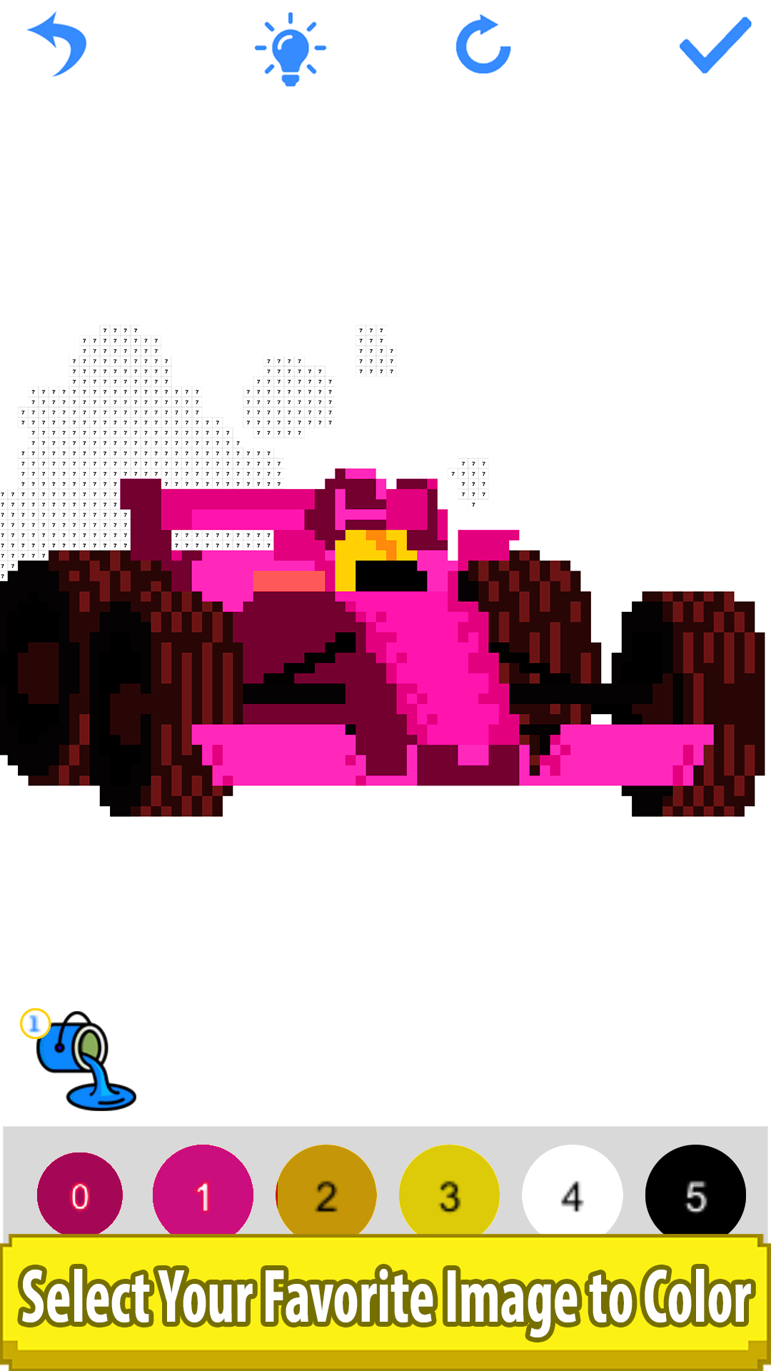 Racing Cars Pixel Art - Paint by Number, Sandbox Coloring Pages:Amazon ...