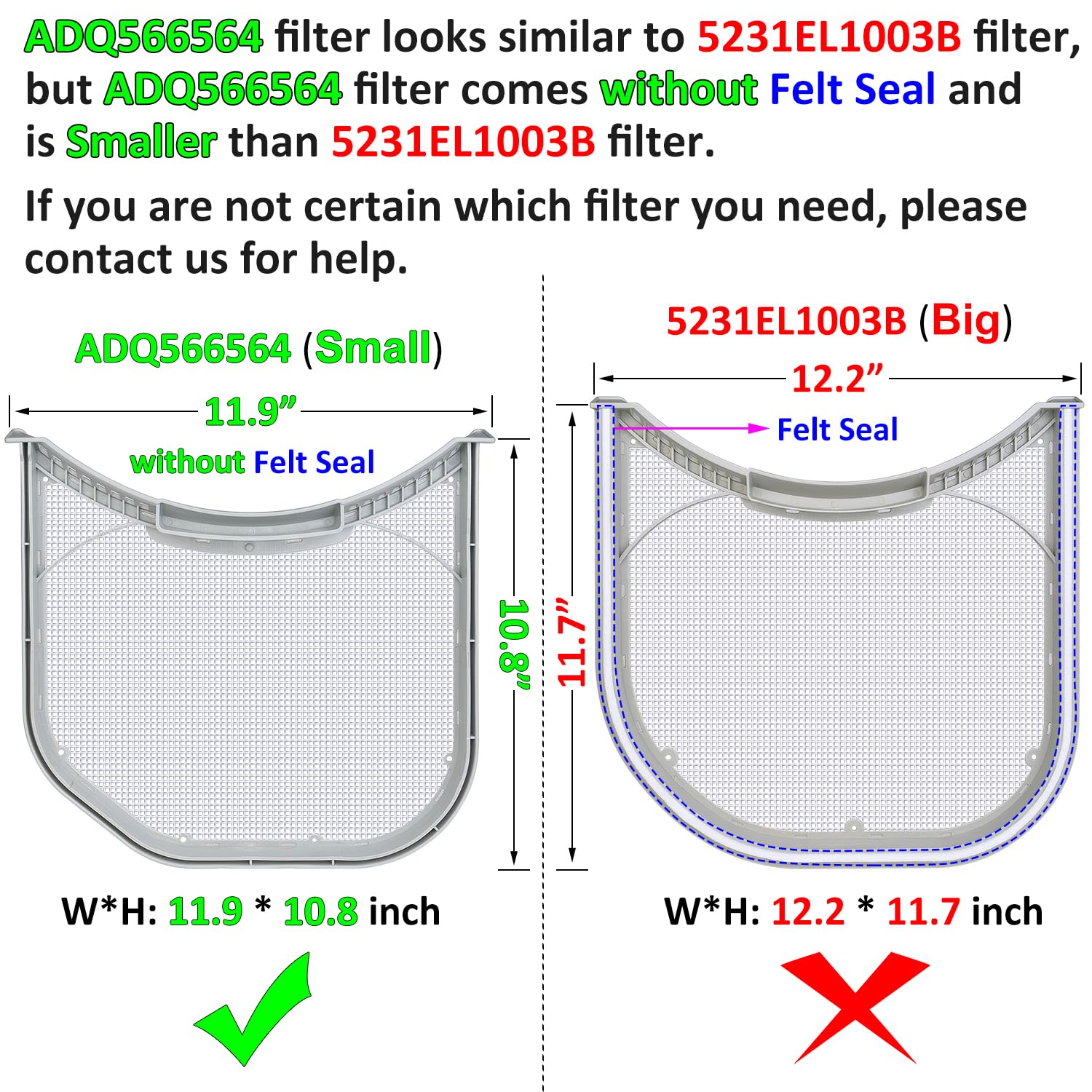 Snapklik.com : Uszily ADQ566564 Lint Filter Replacement For LG And ...