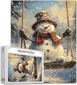 Amazon.com: Winter Snowman Swing 1000 Pieces Adult Jigsaw Puzzle ...