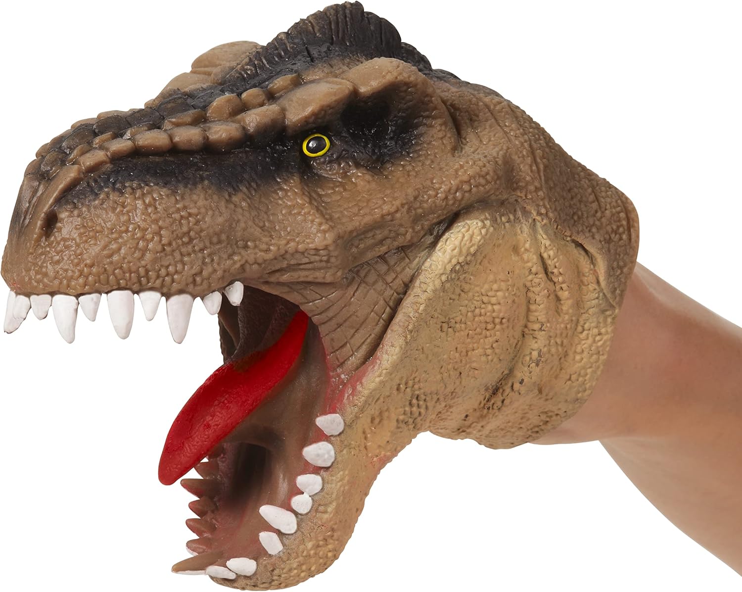 Amazon.com: WARM FUZZY Toys (1) Dinosaur Hand Puppets Realistic Latex ...