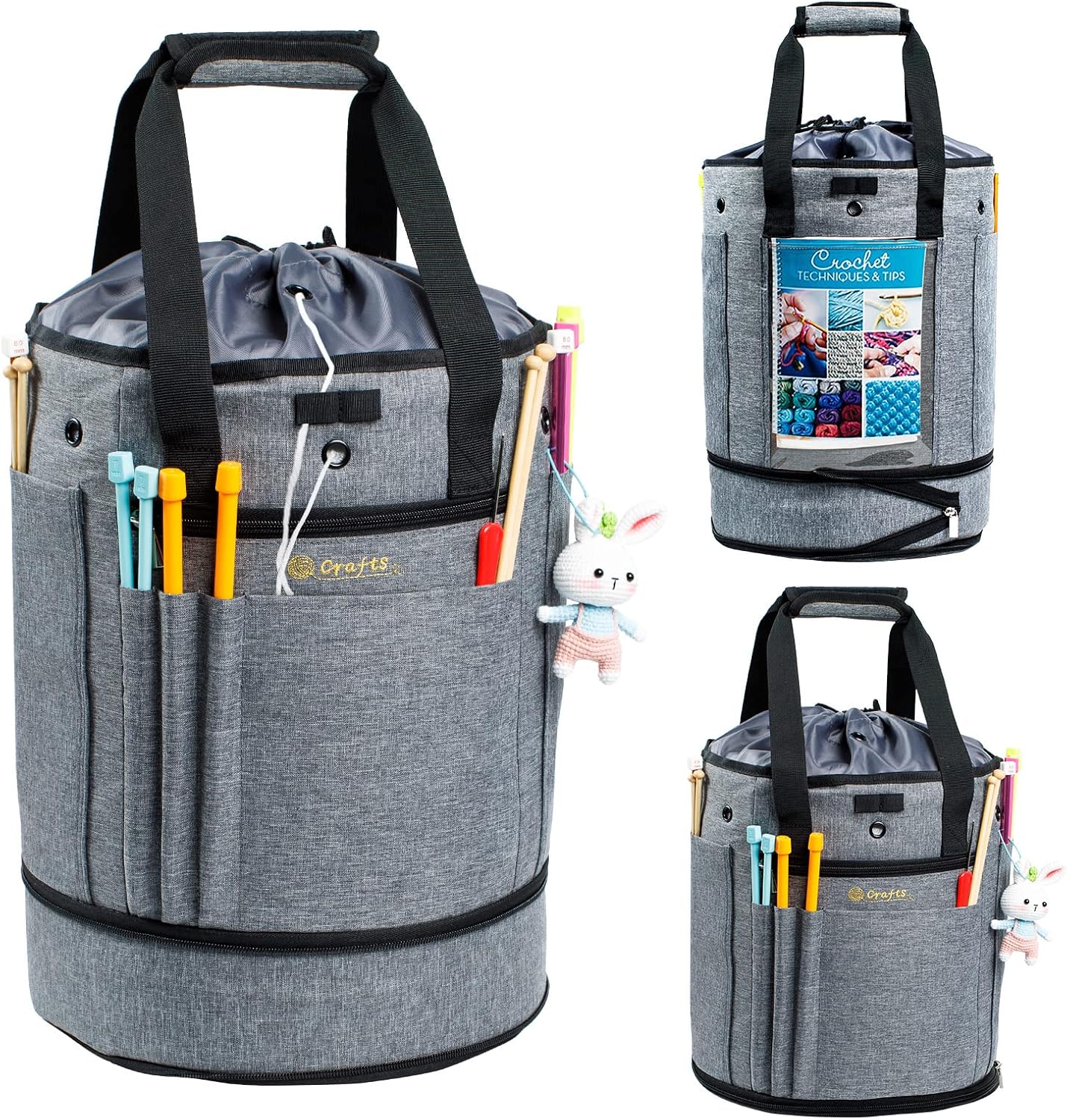 Amazon.com: MYBAGZING Expandable Crochet Bag Organizer - Yarn Storage ...