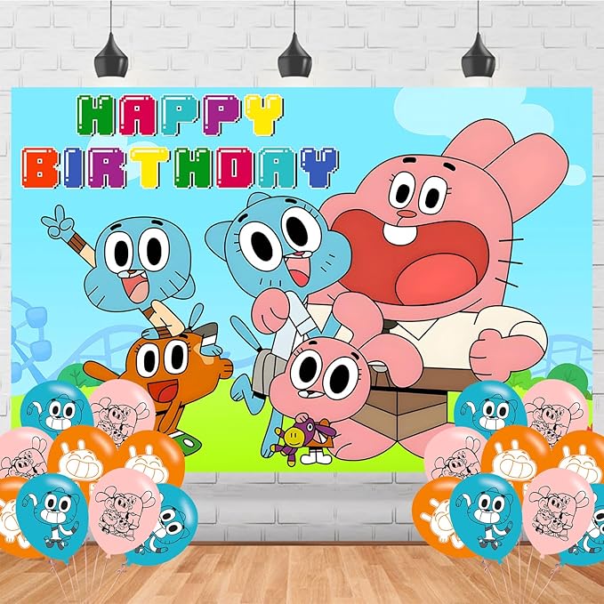 Amazon.com: Amazing World of Gumball Birthday Decorations,Cartoon ...
