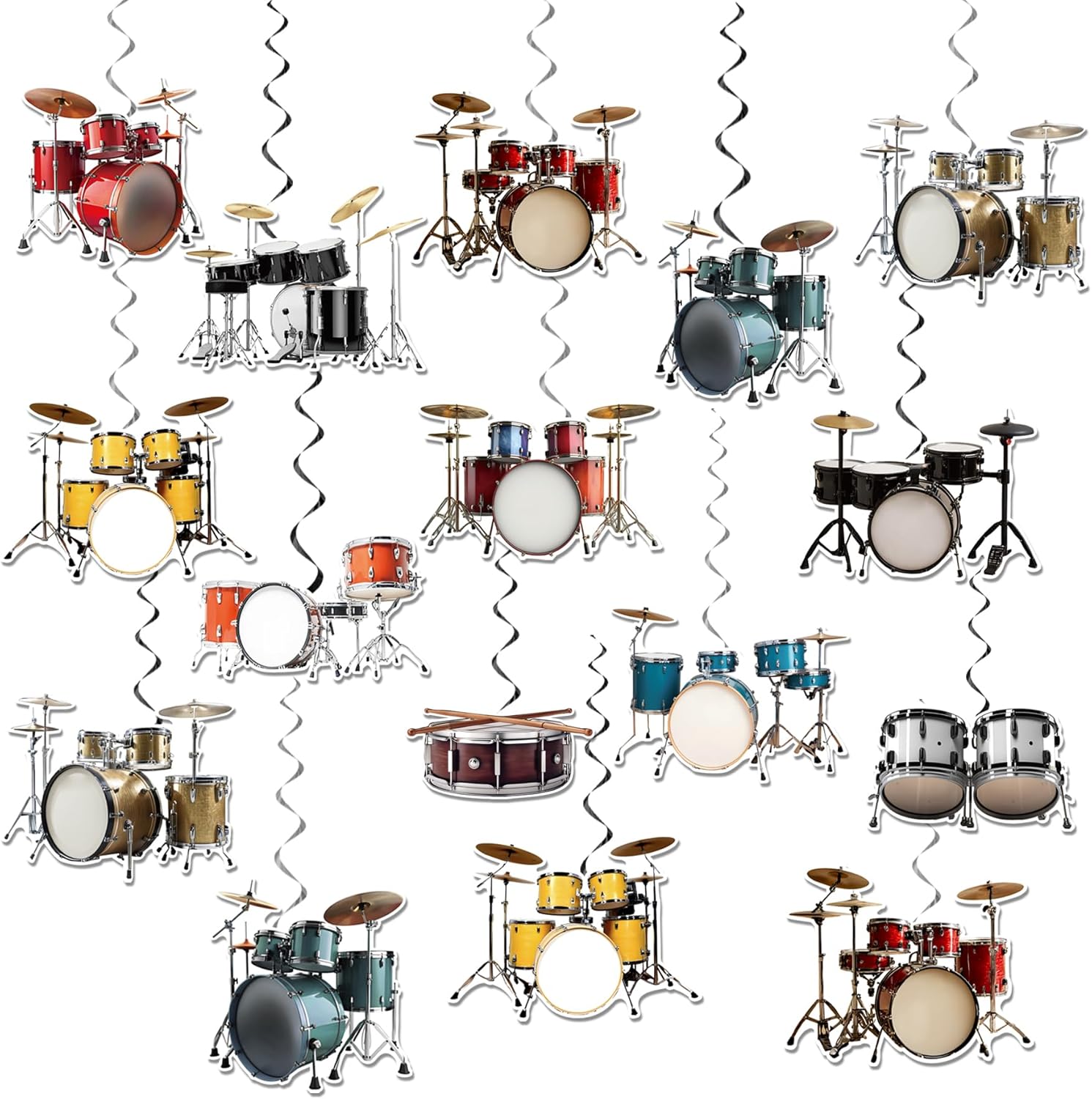 Amazon.com: 24 PCS Drum Hanging Swirl Decorations Drum Ceiling ...