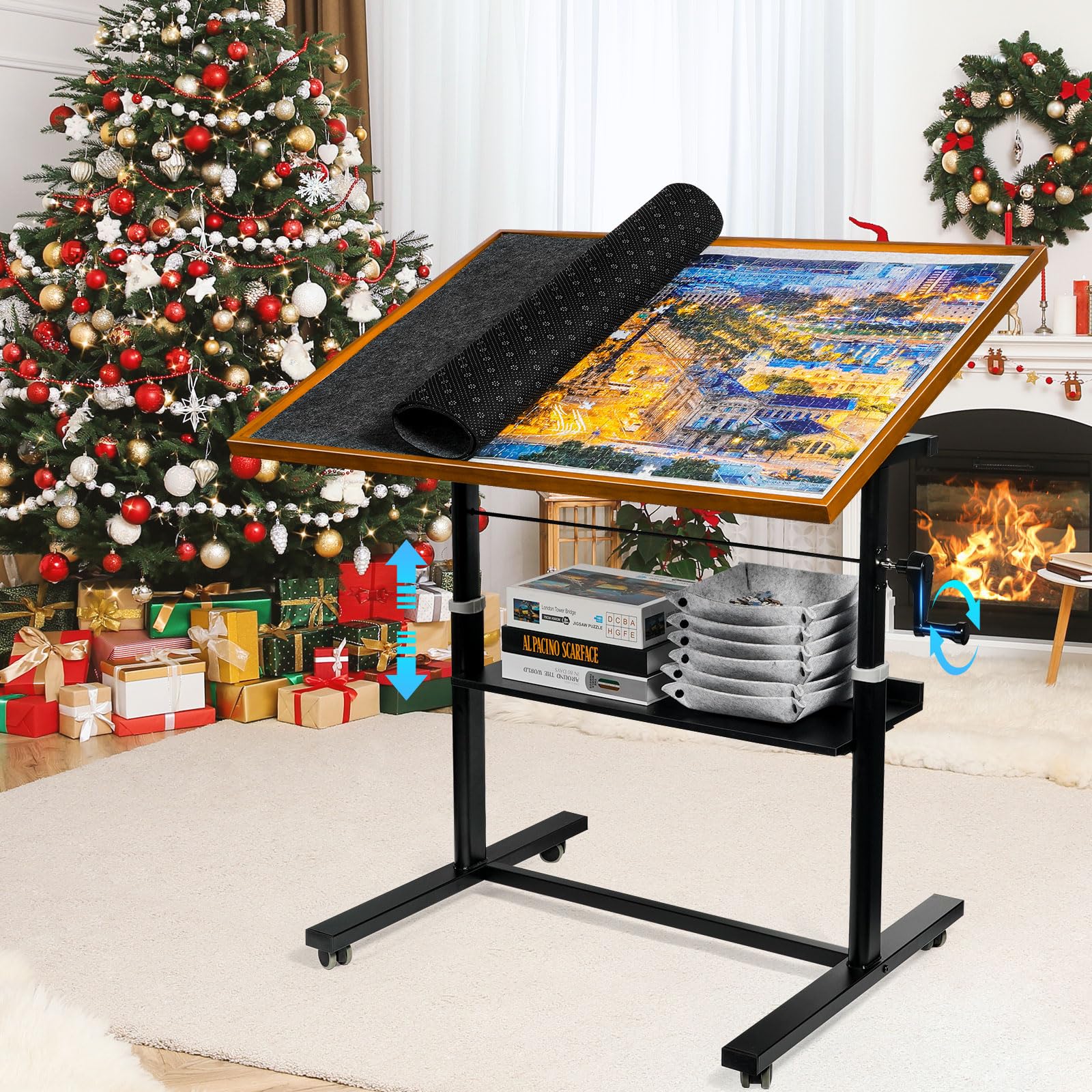 Amazon.com: Sunix 1500 Pieces Jigsaw Puzzle Table with Legs, 36"x26 ...