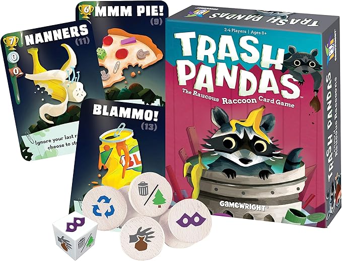 Amazon.com: Gamewright - Trash Pandas - The Raucous Raccoon Push-Your ...