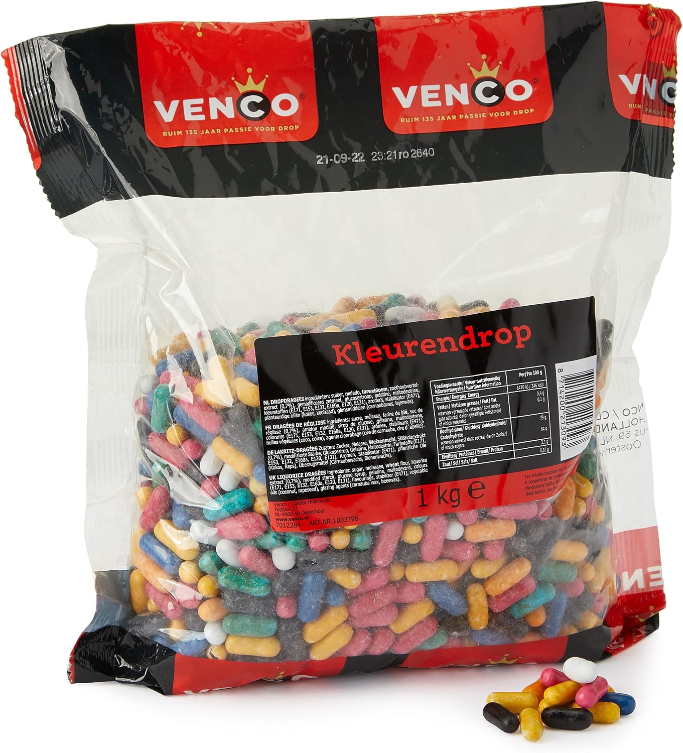 Licorice in 1 Kilo /2.2lbs - Venco Licorice - kleurendrop liquorice ...
