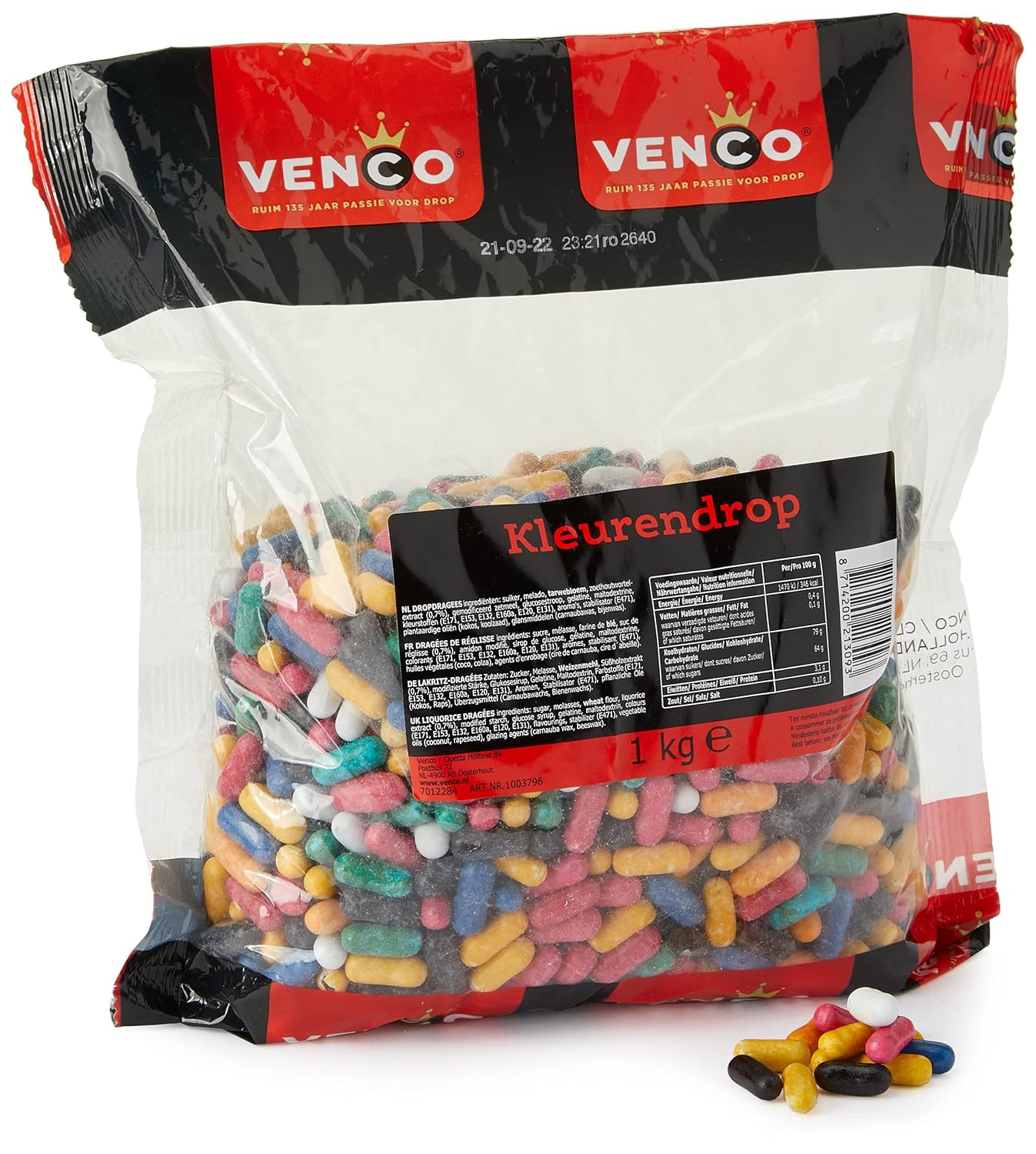 Amazon.com : Venco Dutch Small Torpedoes Coloured Kleurendrop Liquorice ...