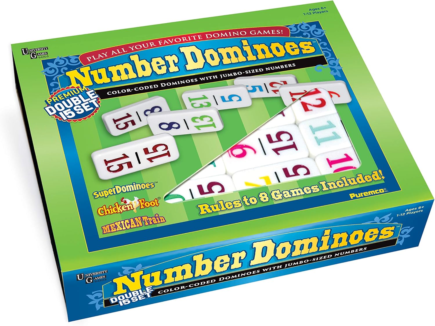 Amazon.com: Number Dominoes Premium Double 15 Set : Toys & Games