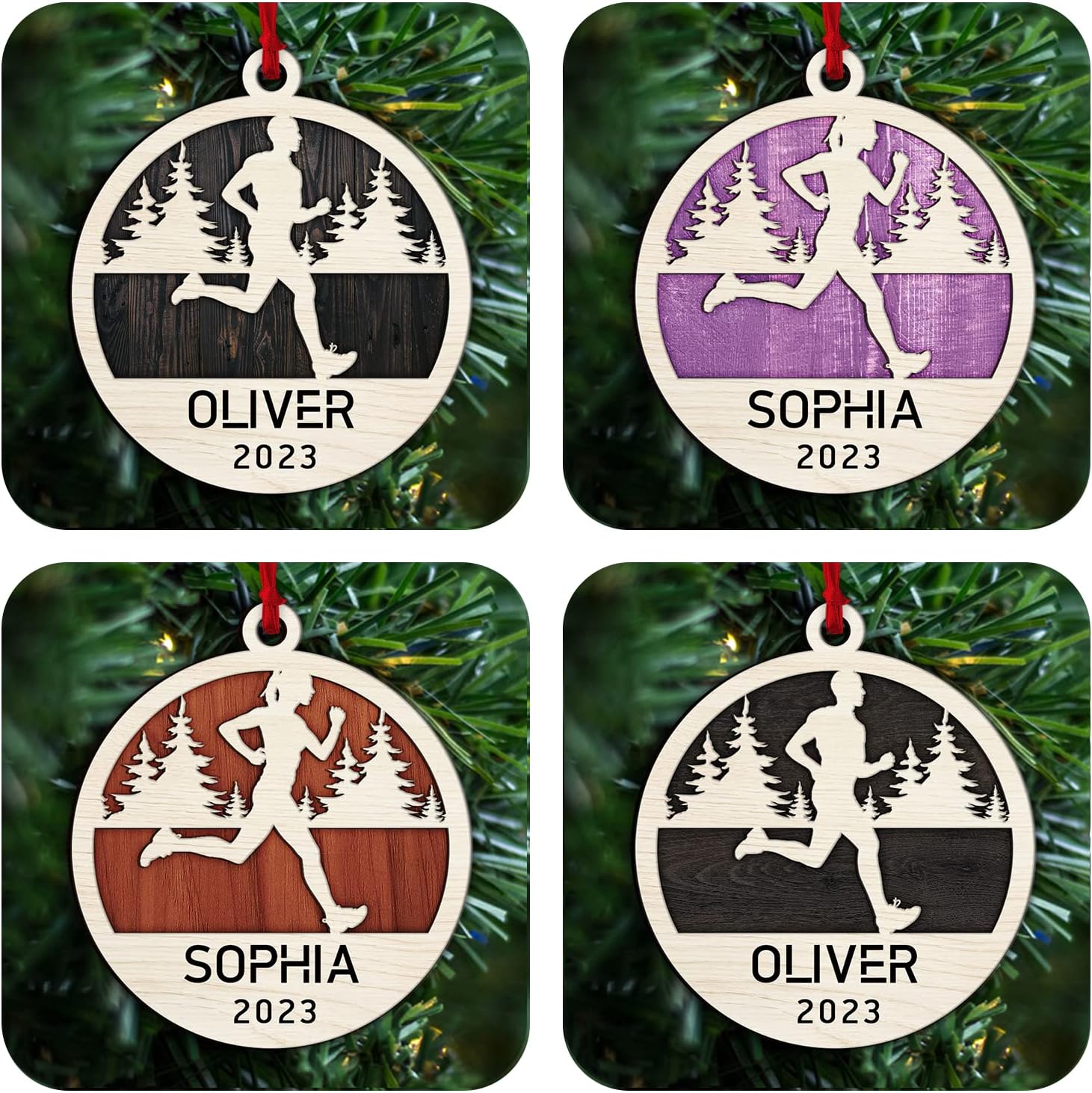 Amazon.com: Personalized Runner Wooden Ornament - Custom Layer Ornament ...