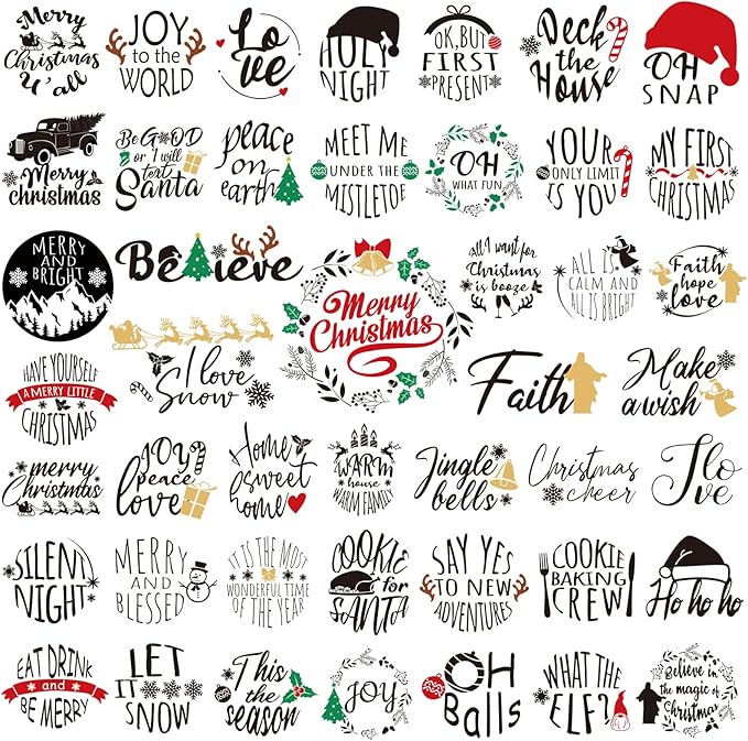 Amazon.com: Epakh 45 Pcs Christmas Inspirational Vinyl Stickers for ...