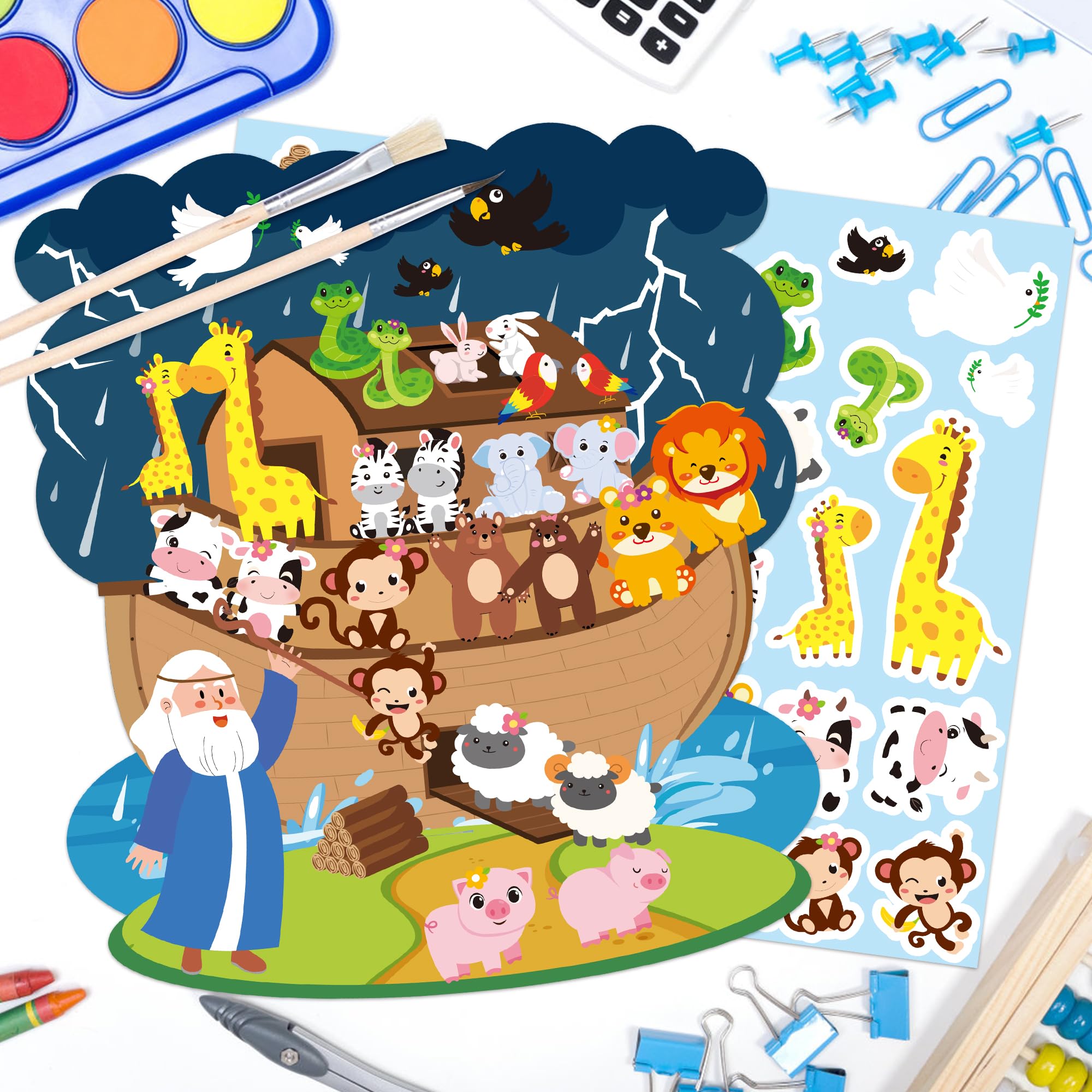 Snapklik.com : Noahs Ark Animal Stickers - 24-Piece Noahs Ark Animal ...