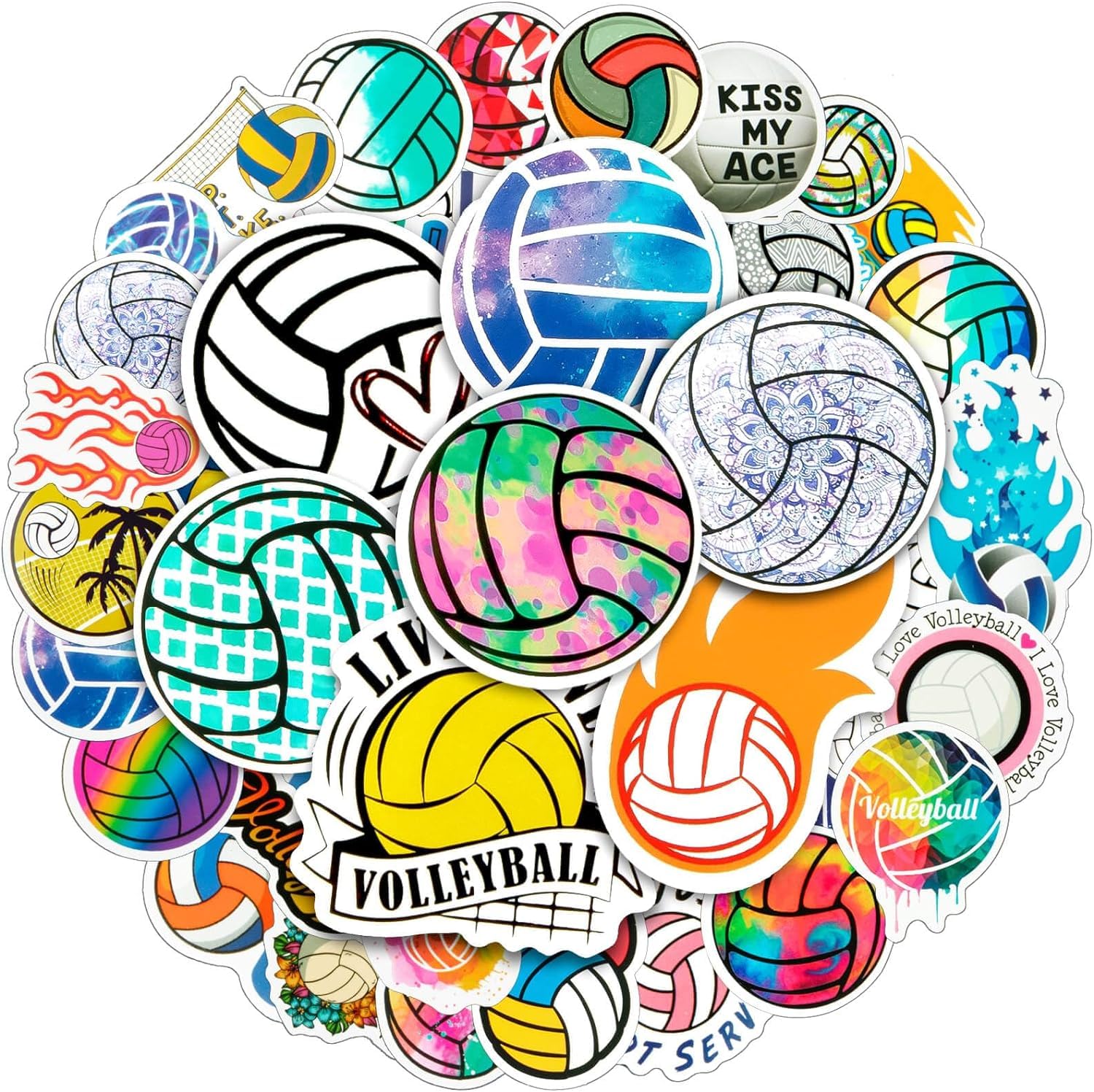 Amazon.com: 150PCS Volleyball Stickers for Water Bottles Waterproof ...