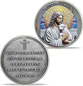 Amazon.com : Jesus Christ with Lamb Challenge Coin, Christian Prayer ...