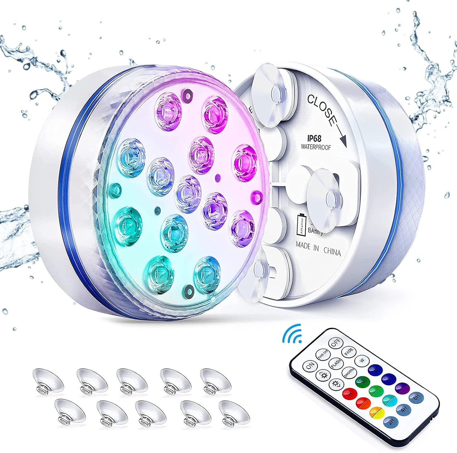 Pecosso Submersible LED Lights, IP68 Waterproof Pond Lights Underwater ...