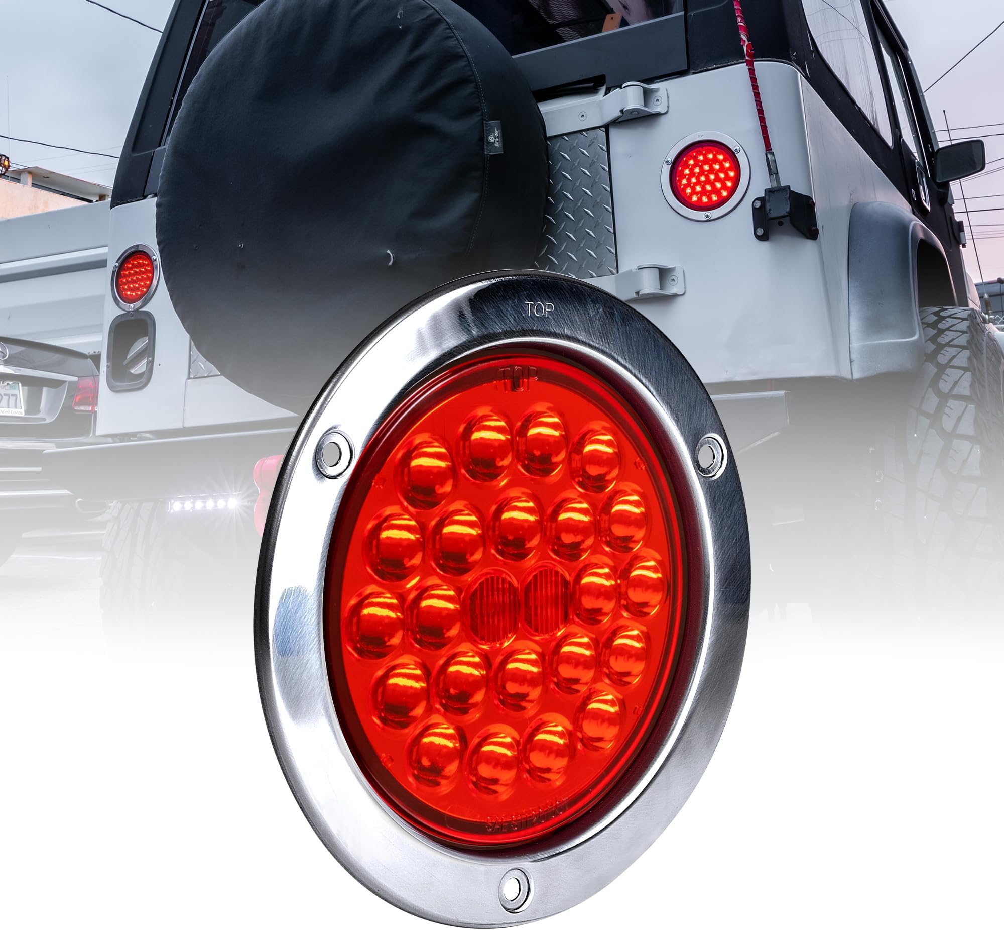 Amazon.com: TRUE MODS 4pc 4" Inch Round LED Trailer Tail Lights [DOT ...