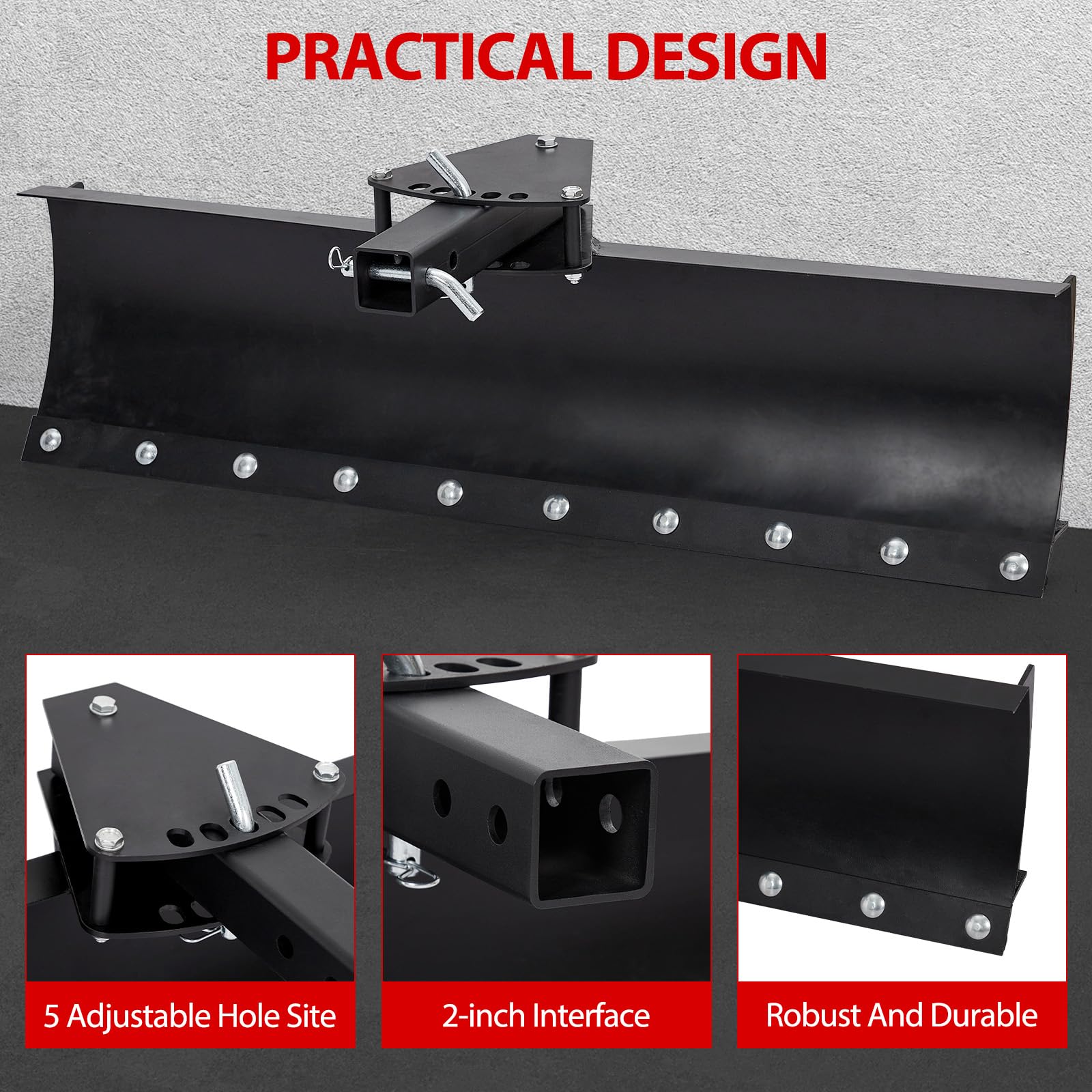 ATV/UTV 3-Position Blade, Impact Implements Scrape Blade, 5 Adjustable ...