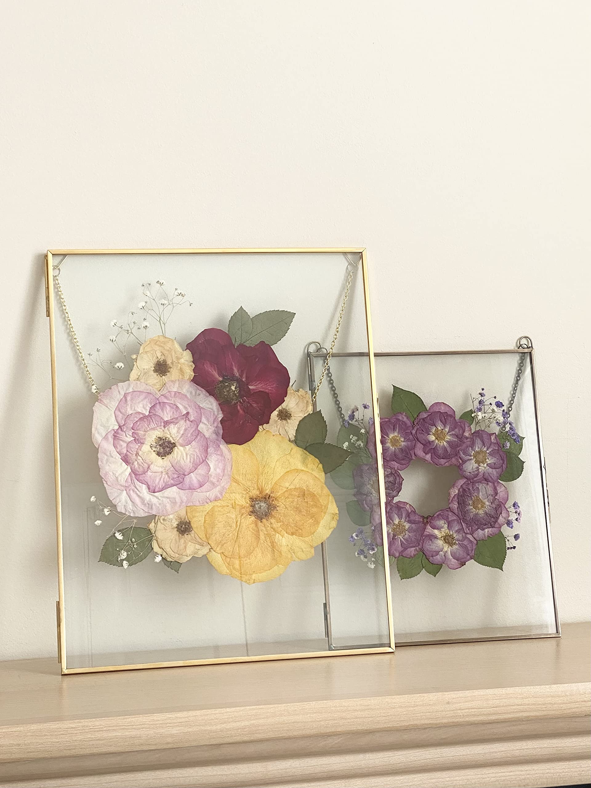 Beedecor Double Glass Frame for Pressed Flowers, Leaf and Artwork - Set ...