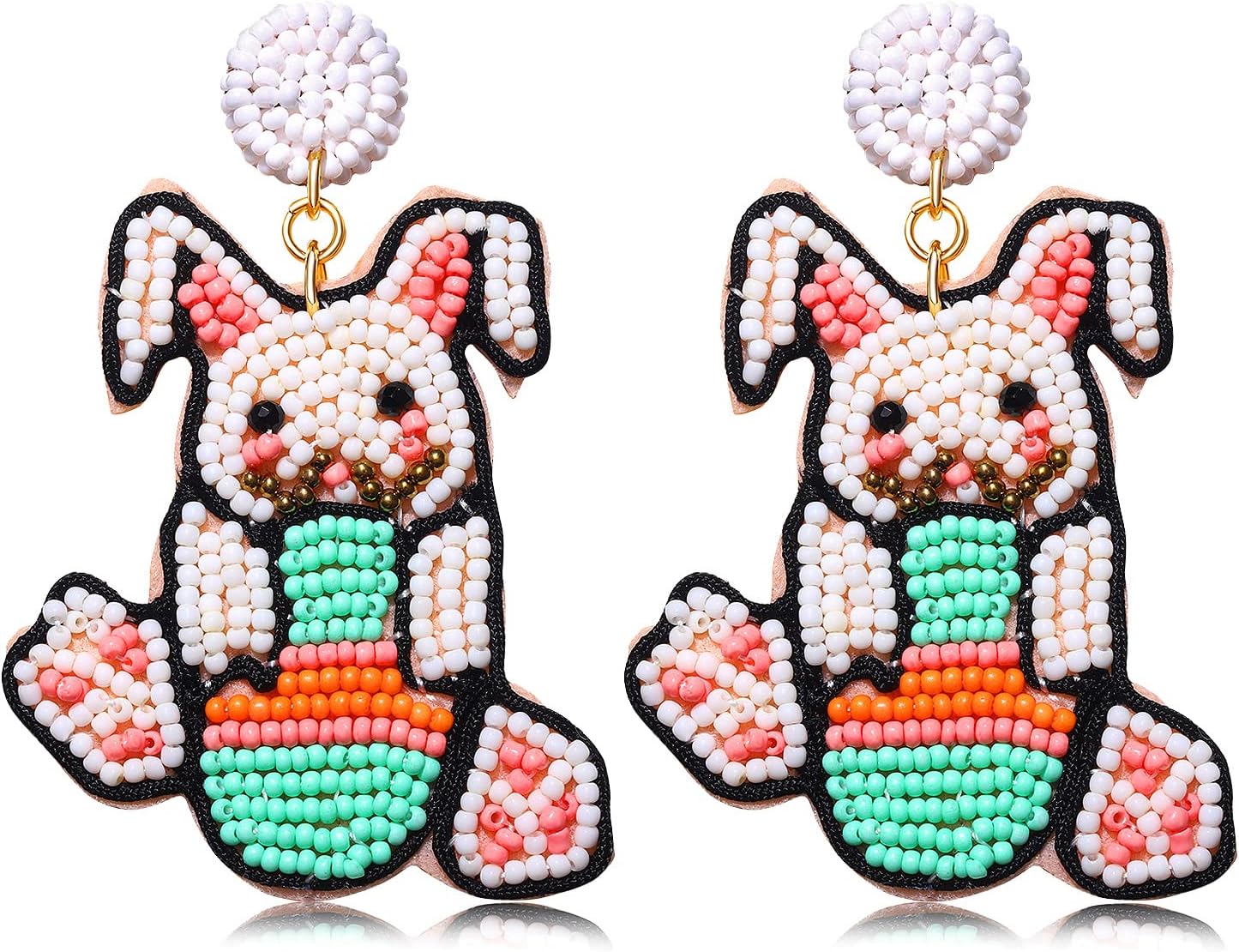 Amazon.com: Easter Earrings Beaded Easter Bunny Earring for Women ...