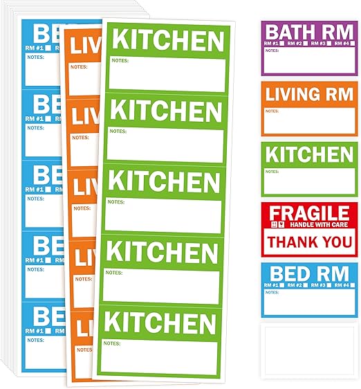Amazon.com : 300PCS Home Moving Labels, 5 Color Coding Labels Packing ...