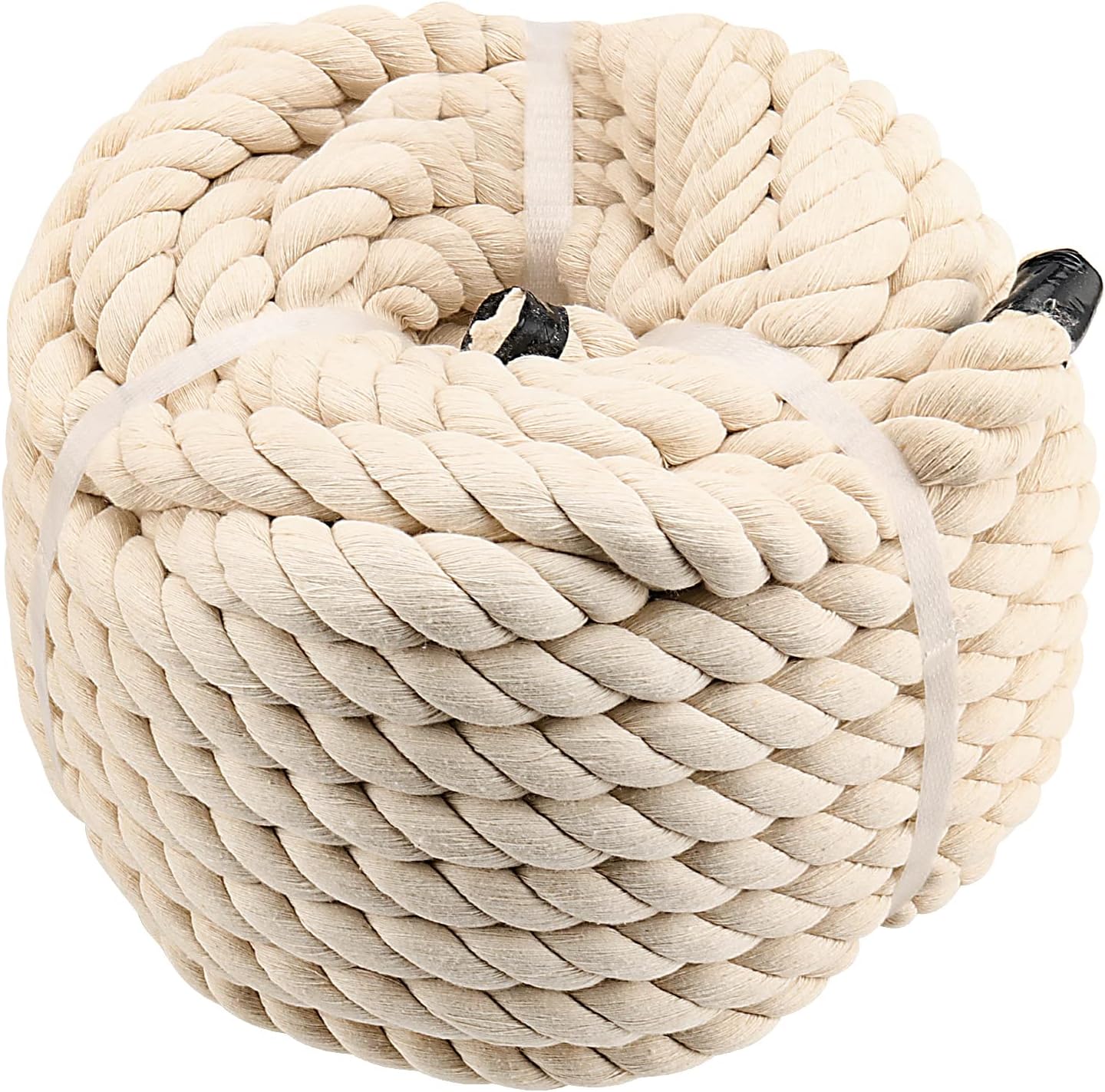 Amazon.com: MUKLEI 1 Inch x 65 feet Twisted Cotton Rope, Natural Cotton ...