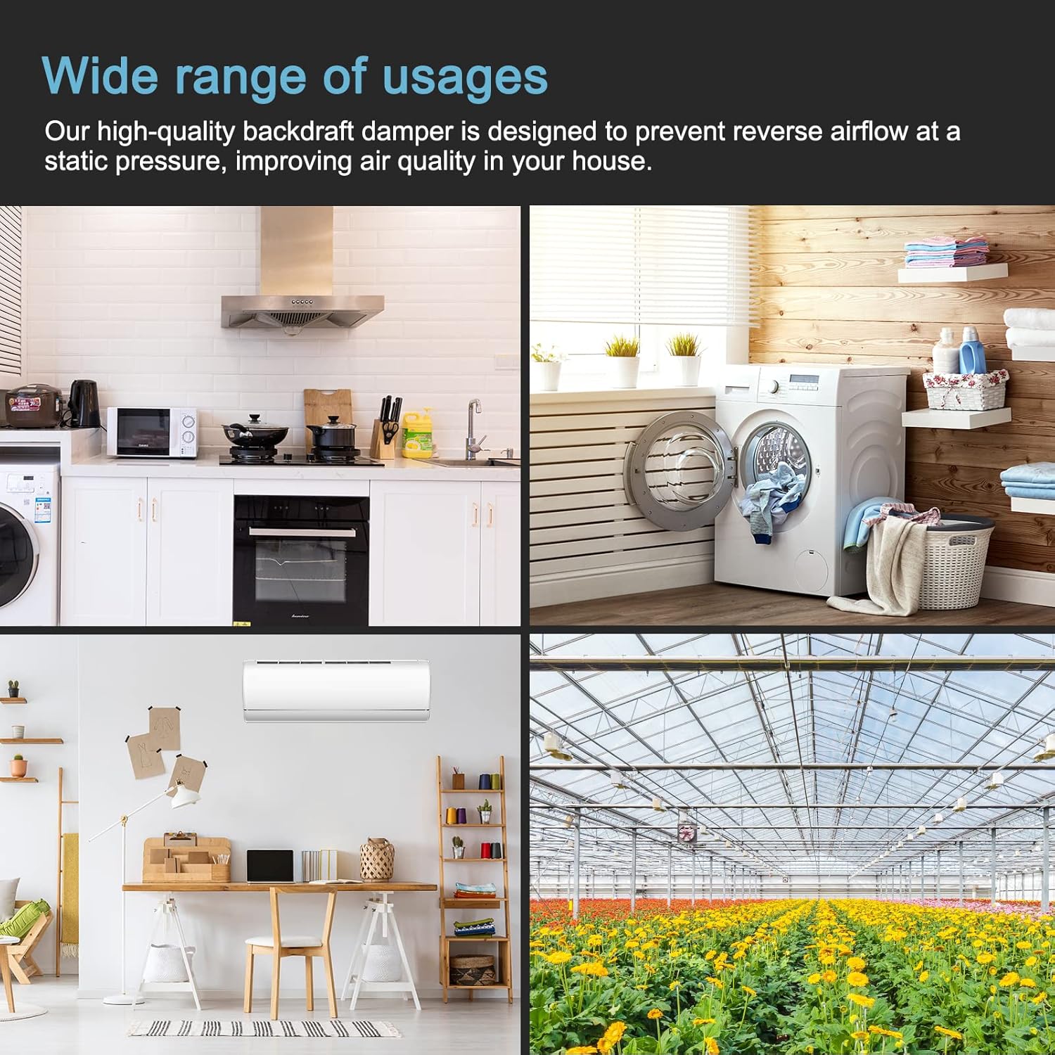 Hon&Guan Duct Damper 4 inch, Backdraft Damper Australia | Ubuy