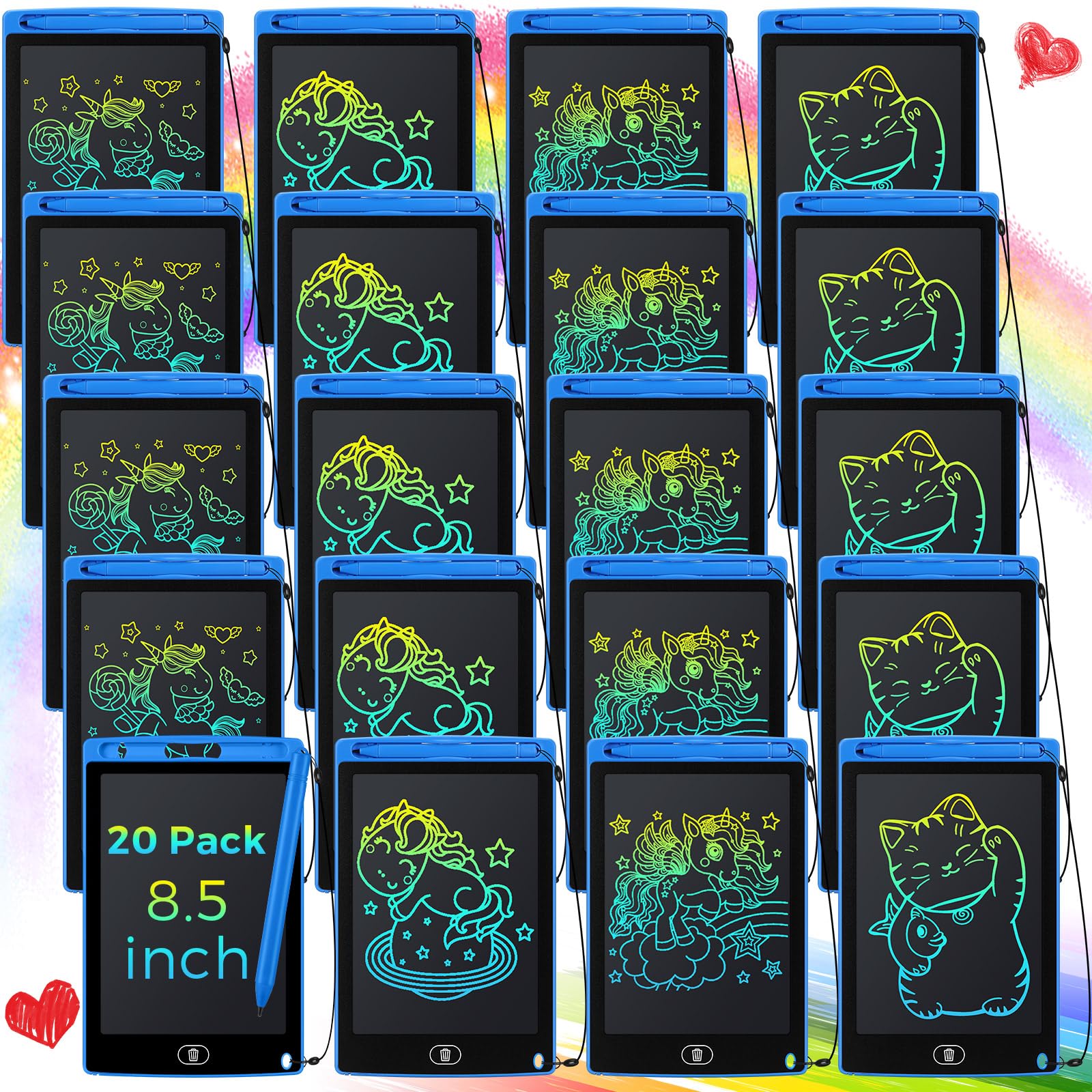 Amazon.com: Zhehao 20 Pack LCD Writing Board for Kids, 8.5 Inches ...