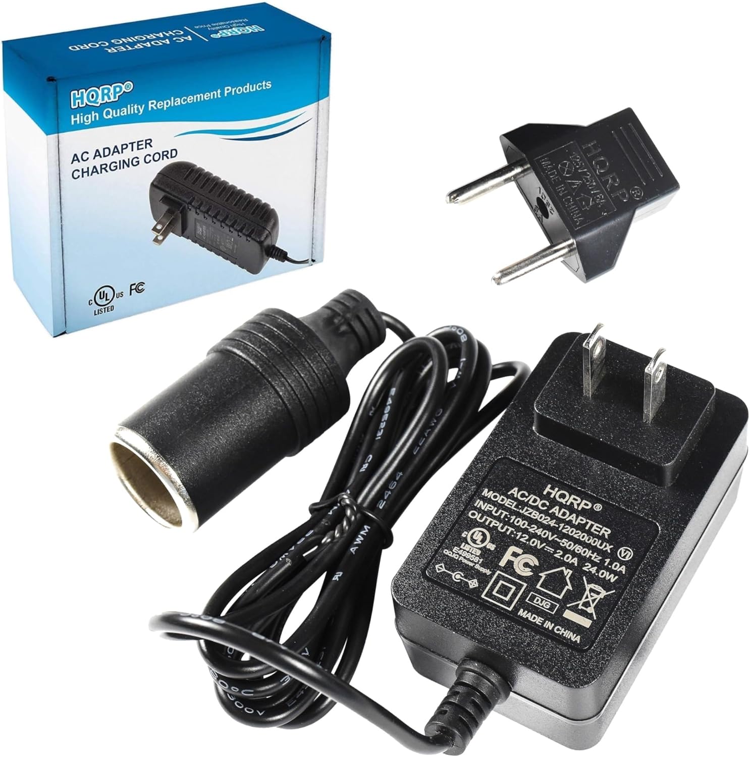 Amazon.com: HQRP AC Adapter 110-240V AC to 12V DC 2A for Car electric ...