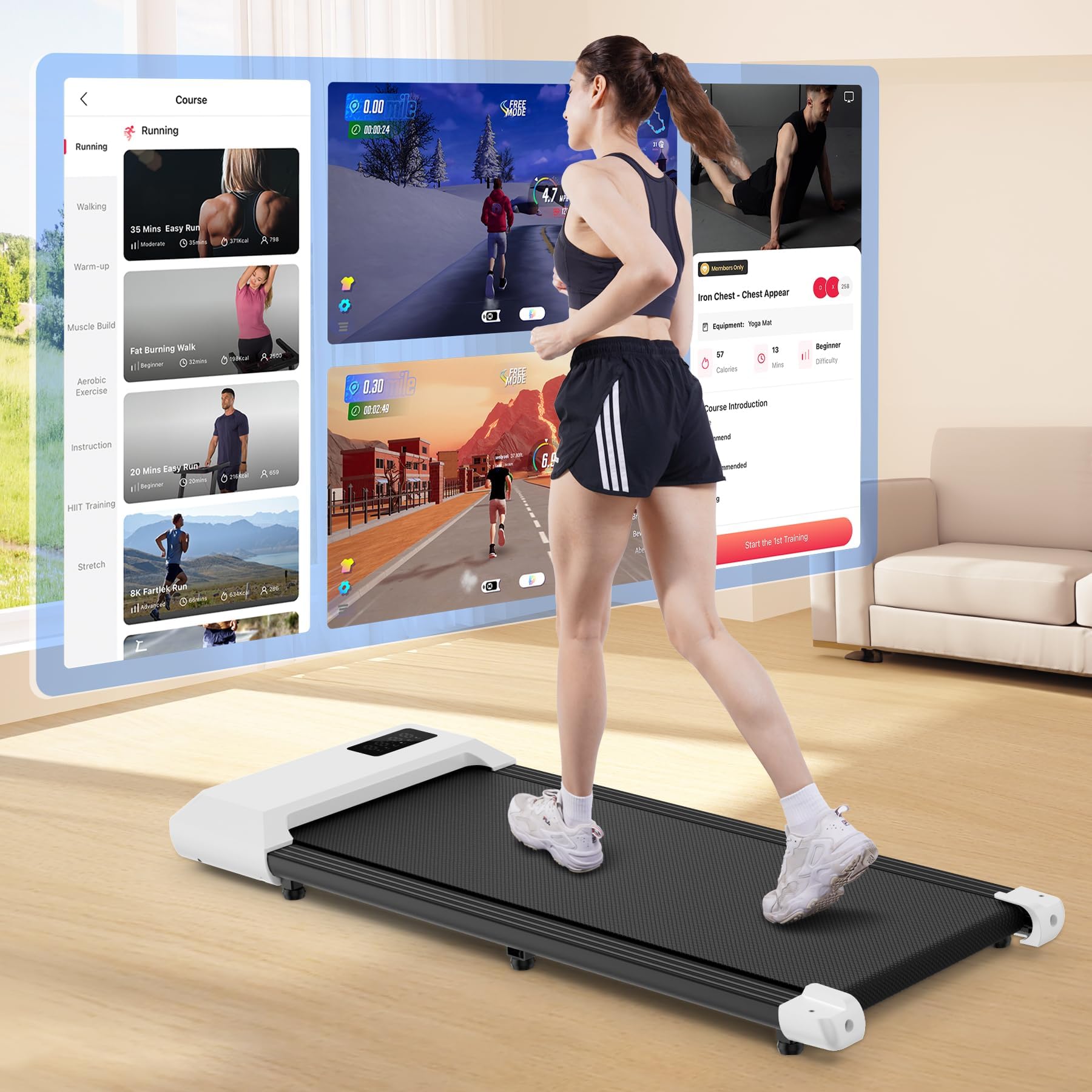 Snapklik.com : Under Desk Treadmill, 2-in-1 Smart Portable Mini Walking ...