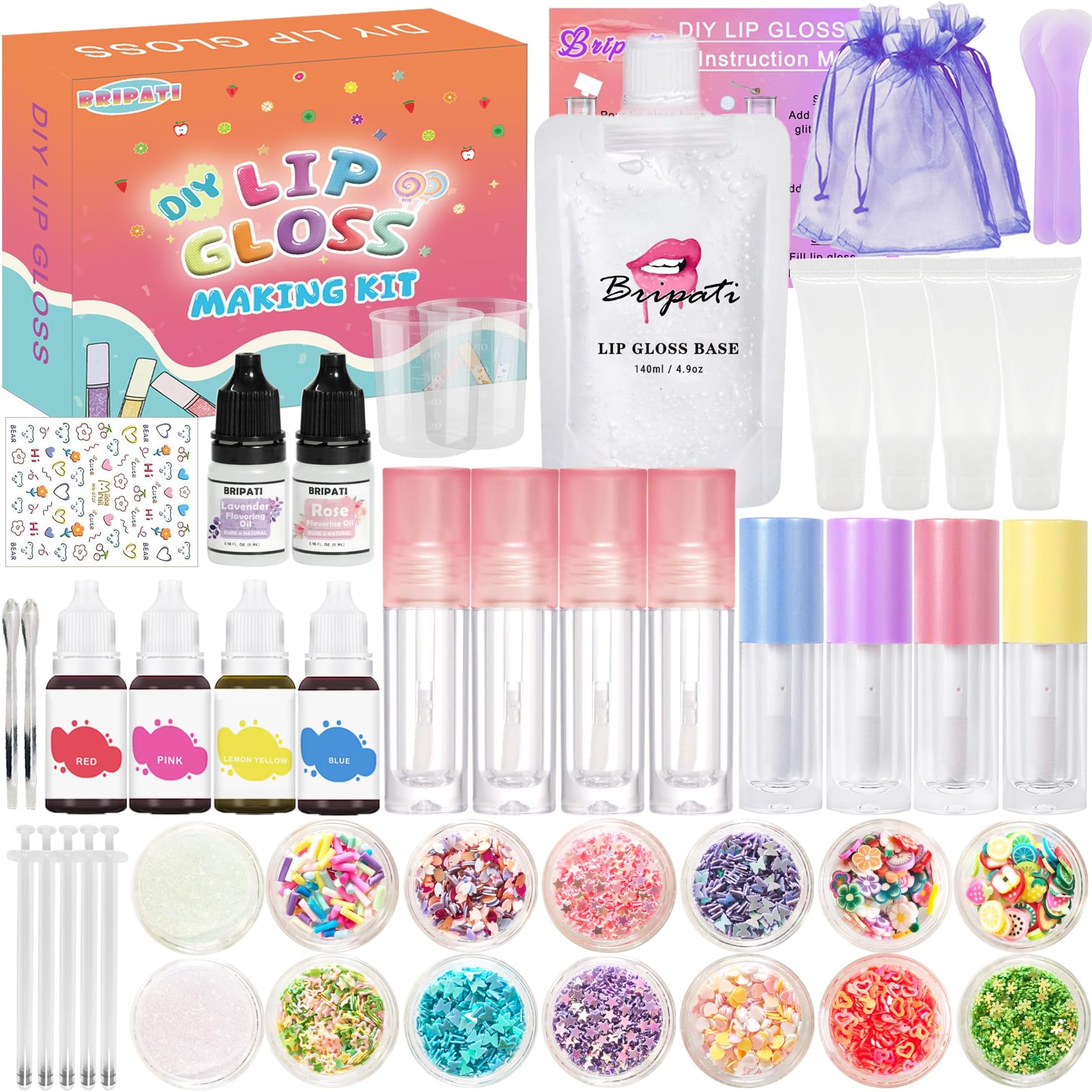 Amazon.com : BRIPATI DIY Lip Gloss Making Kit - All-in-One to Make Your ...