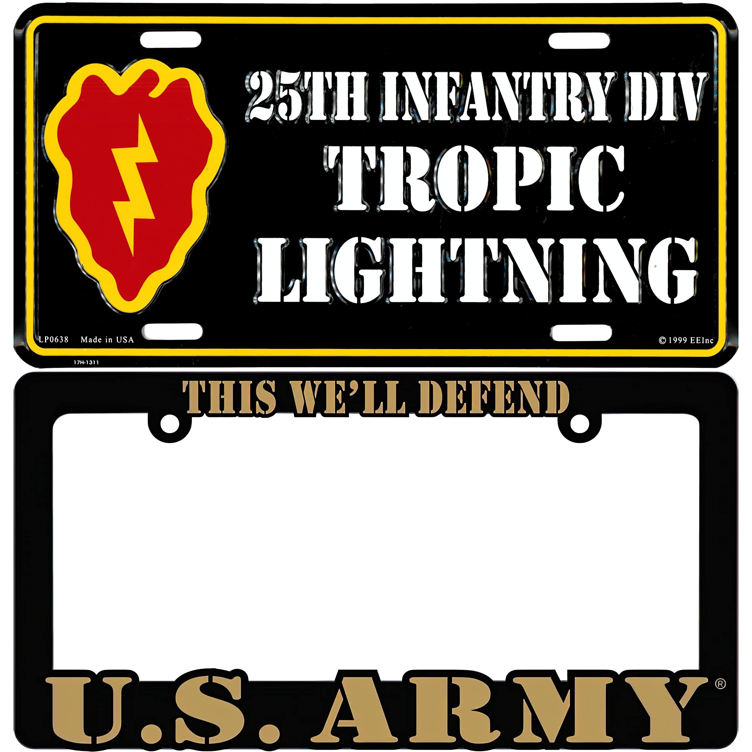 Amazon.com: U.S. Army 25th Infantry Division License Plate with Frame ...